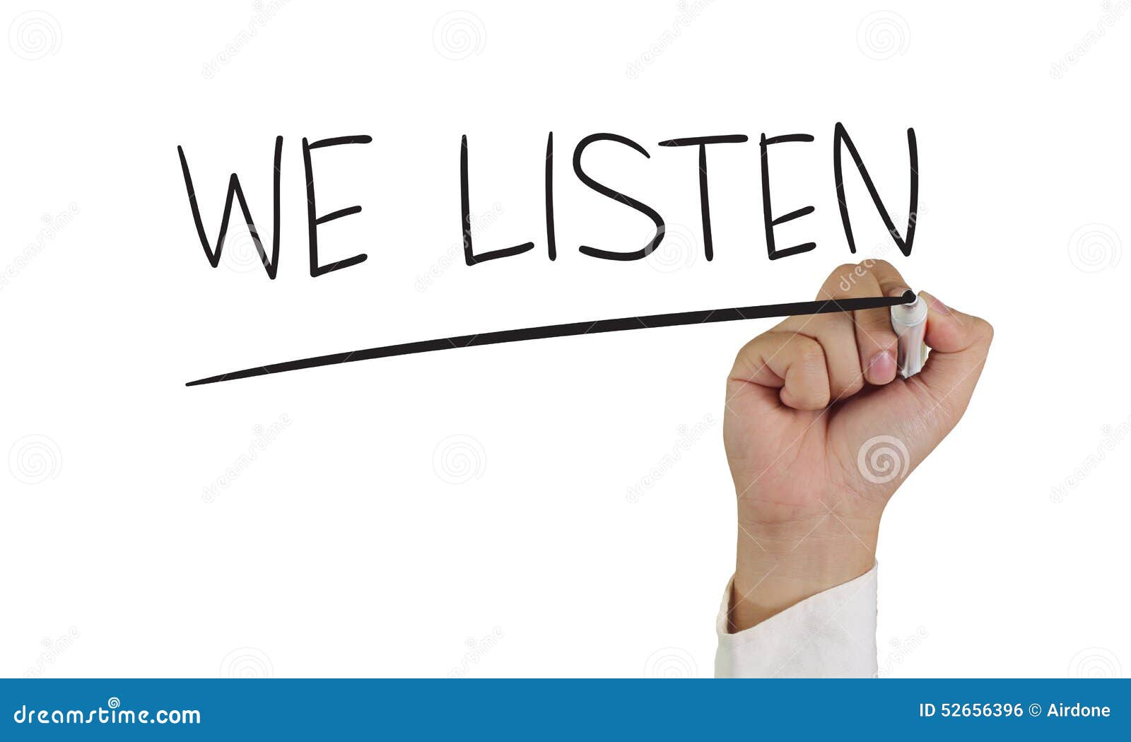 We Listen Stock Illustration - Image: 52656396