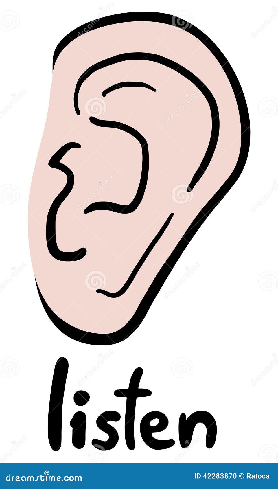 Listen ear stock vector. Illustration of cartoon, music - 42283870