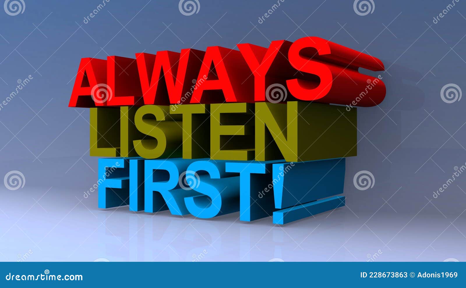 Always Listen First on Blue Stock Illustration - Illustration of ...