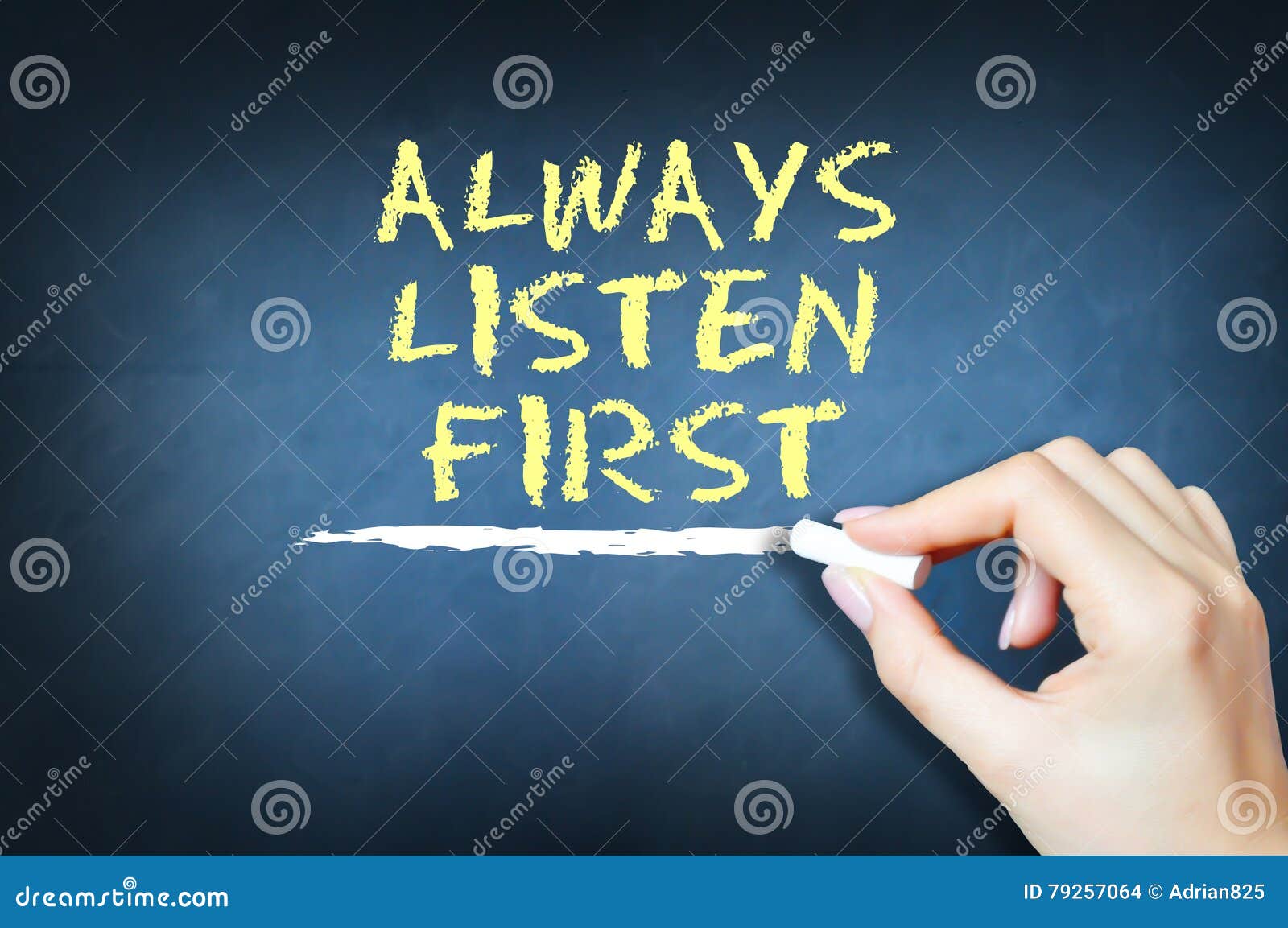 Always Listen First Word Displayed With 3d Text Format Royalty-Free ...