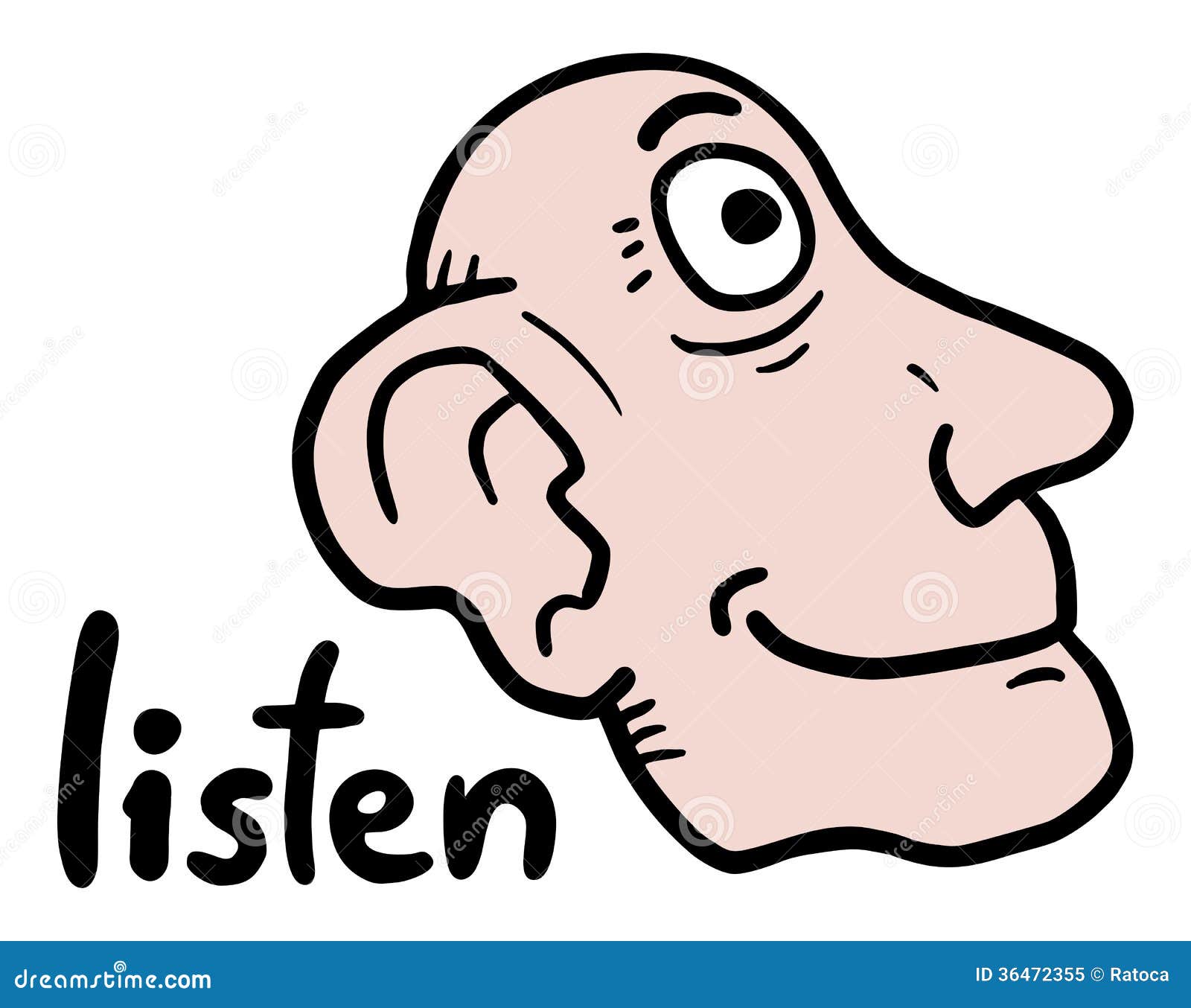 Listen man stock vector. Illustration of hear, indication - 36472355