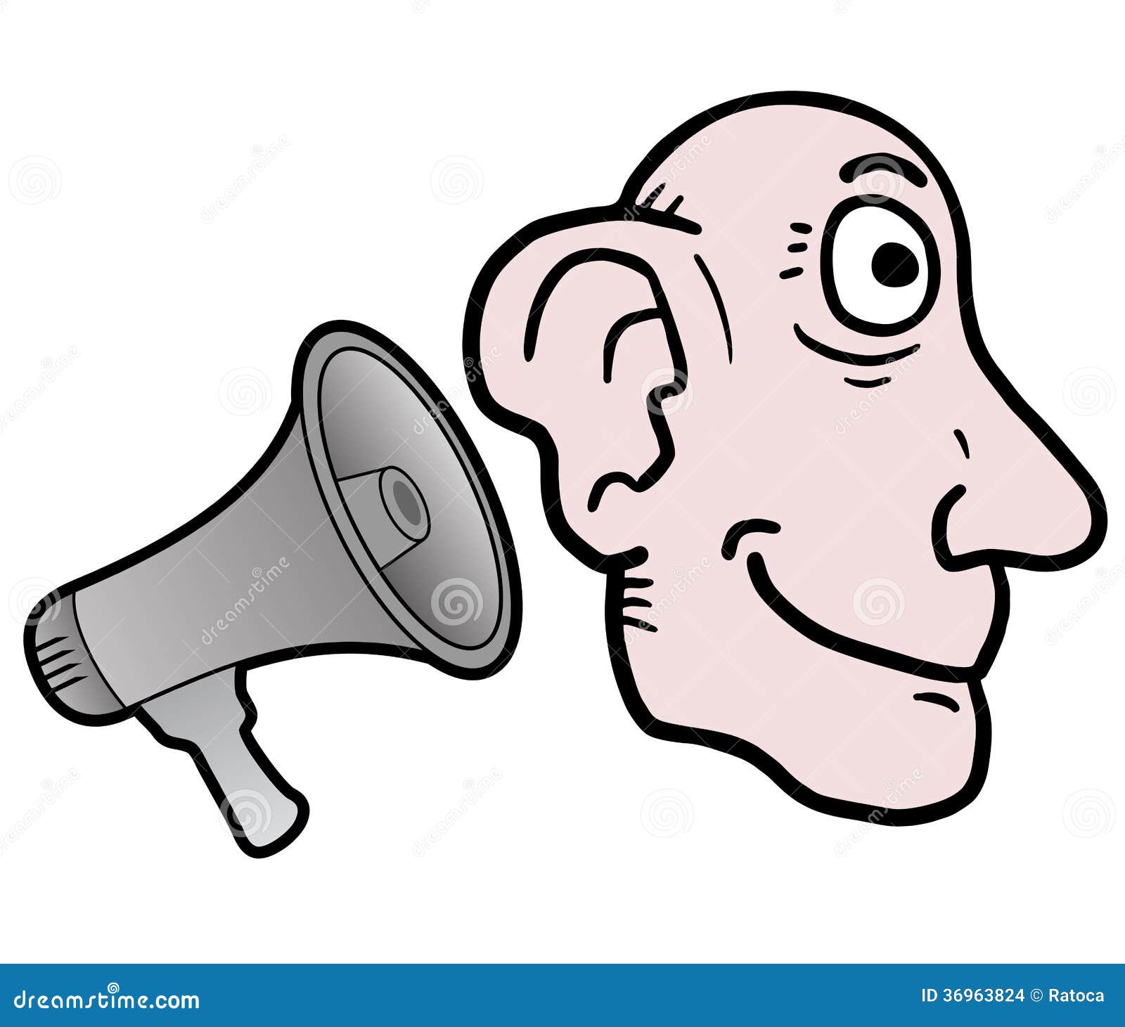 Listen megaphone stock vector. Illustration of hand, design - 36963824