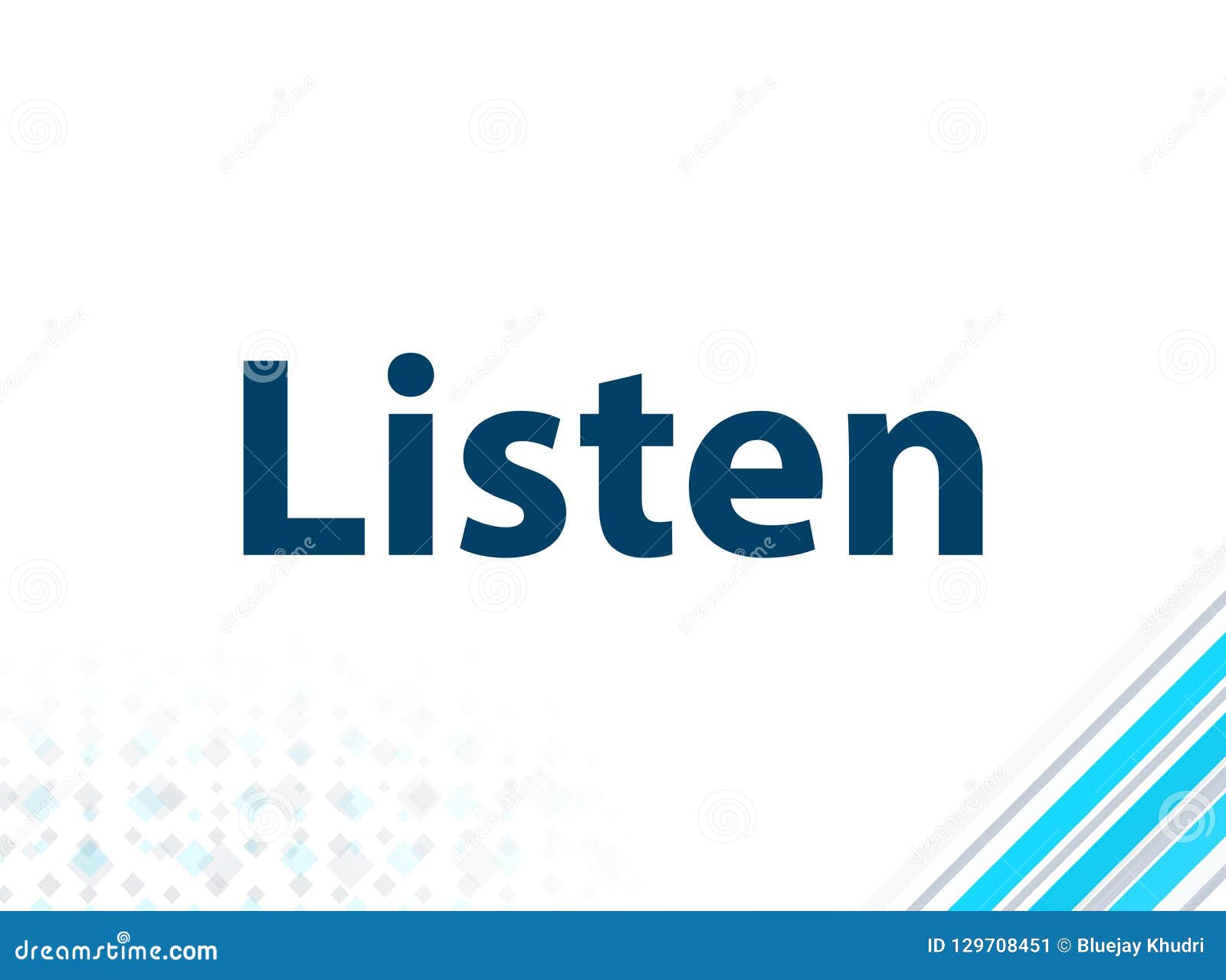 Listen Modern Flat Design Blue Abstract Background Stock Illustration ...