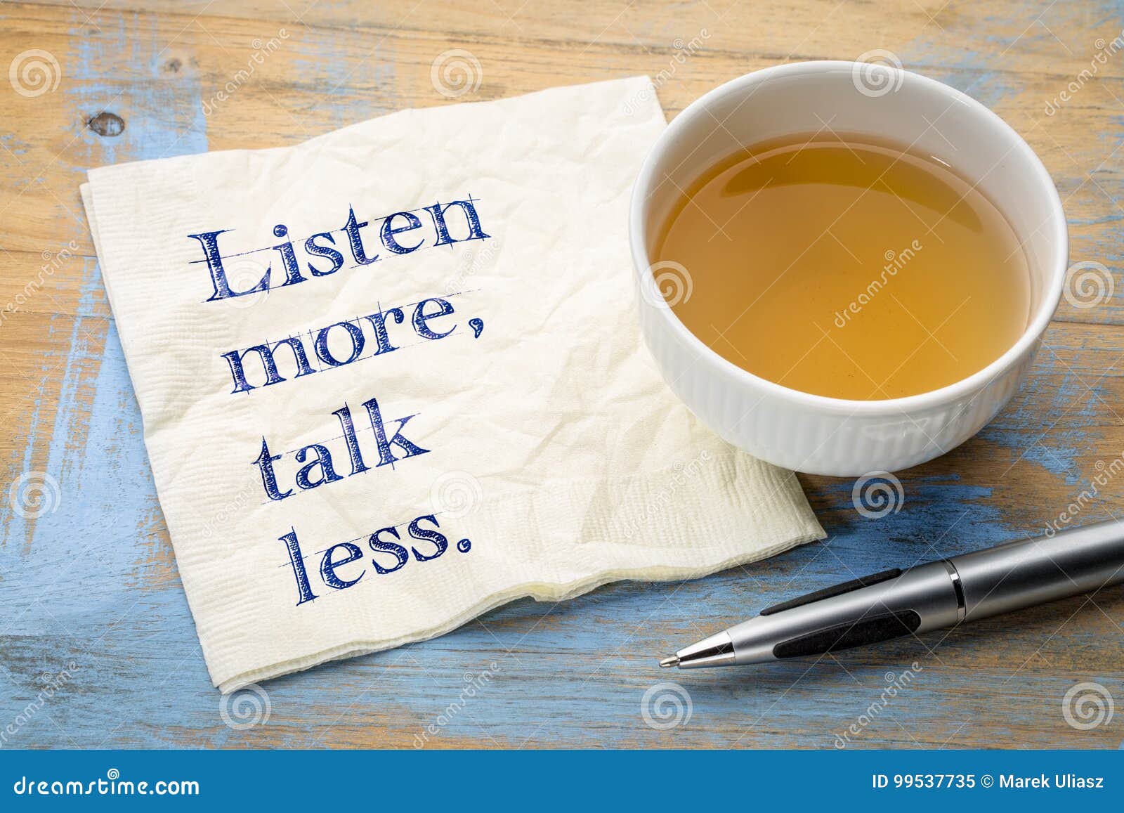 Listen more, talk less stock image. Image of white, painted - 99537735
