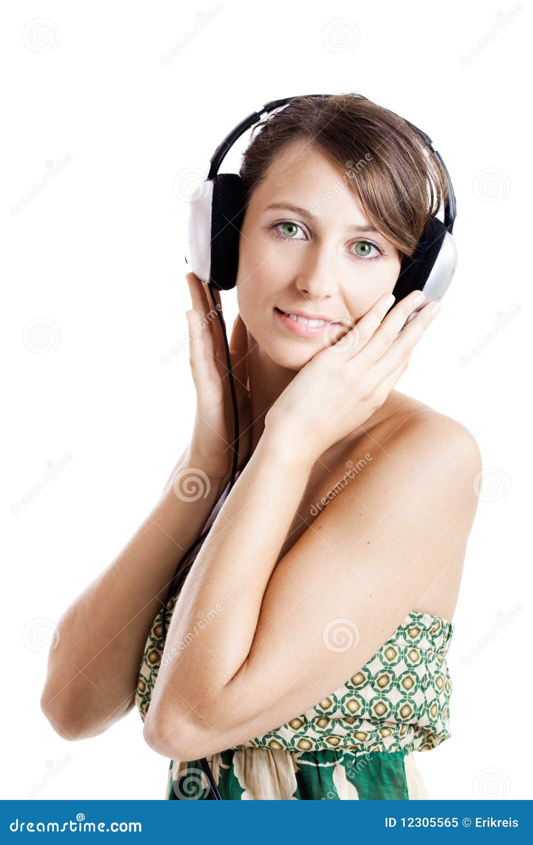 Listen music stock image. Image of leisure, listen, female - 12305565