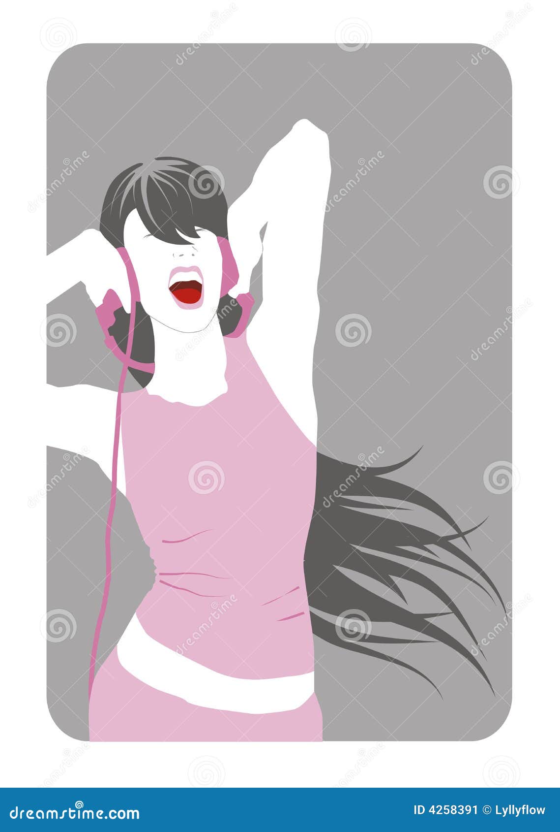 Listen music stock illustration. Illustration of audience - 4258391