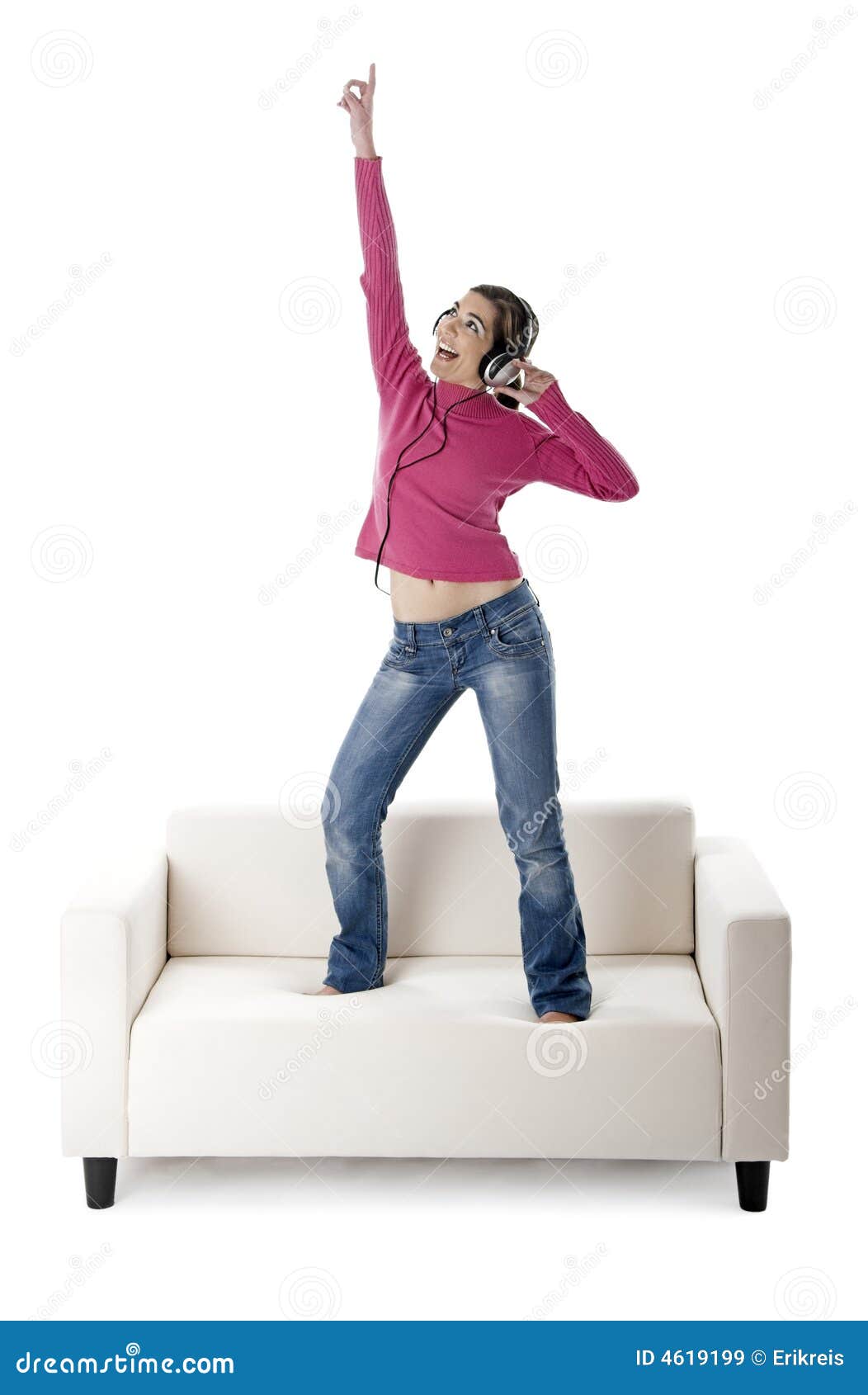 Listen music stock image. Image of hobbies, caucasian - 4619199