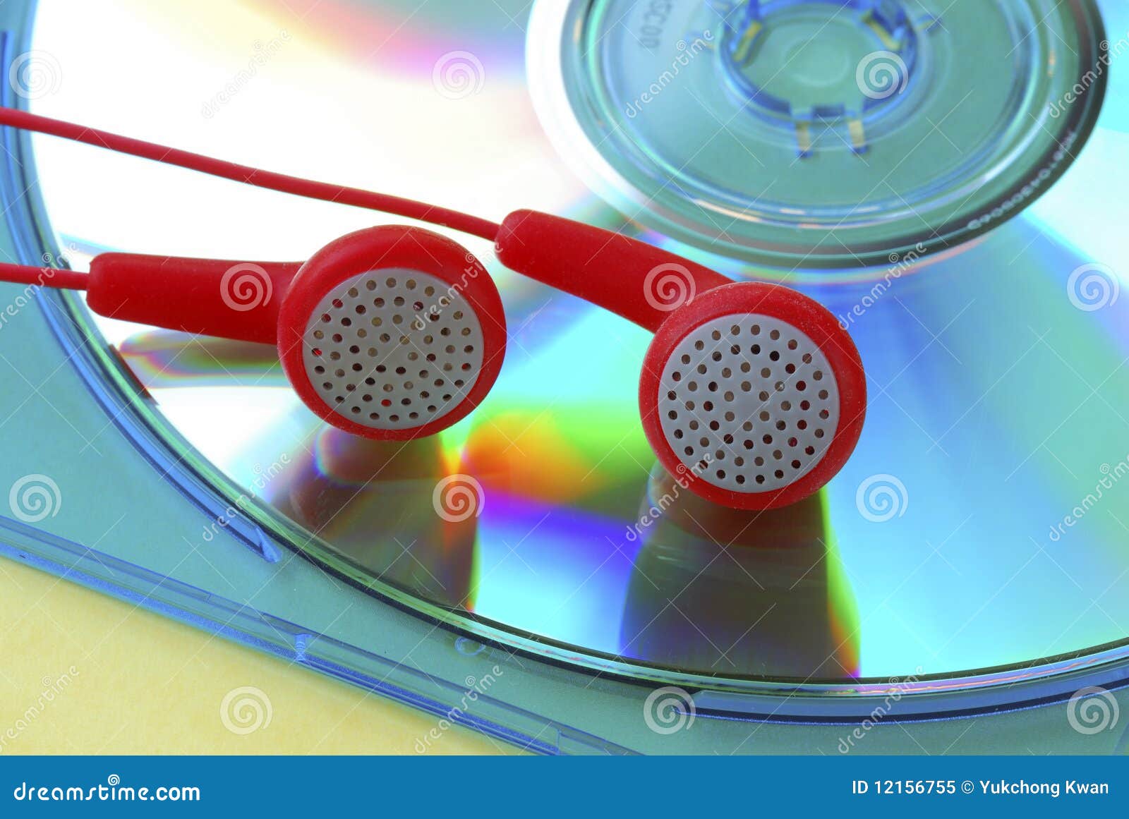 Listen Music from a MP3 CD with the Earphone Stock Image - Image of ...