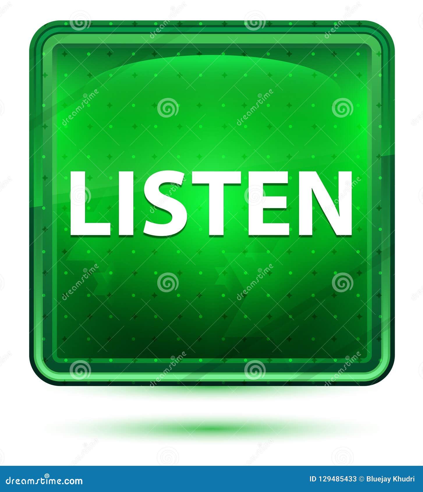 Listen Neon Light Green Square Button Stock Illustration - Illustration ... Listen Neon Light Green Square Button Stock Illustration - Illustration ...