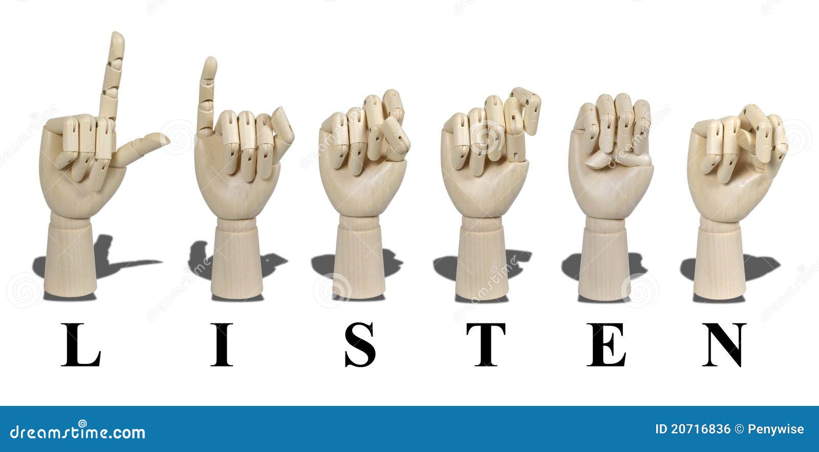 Listen Spelled in Sign Language - Letter Stock Photo - Image of gesture ...