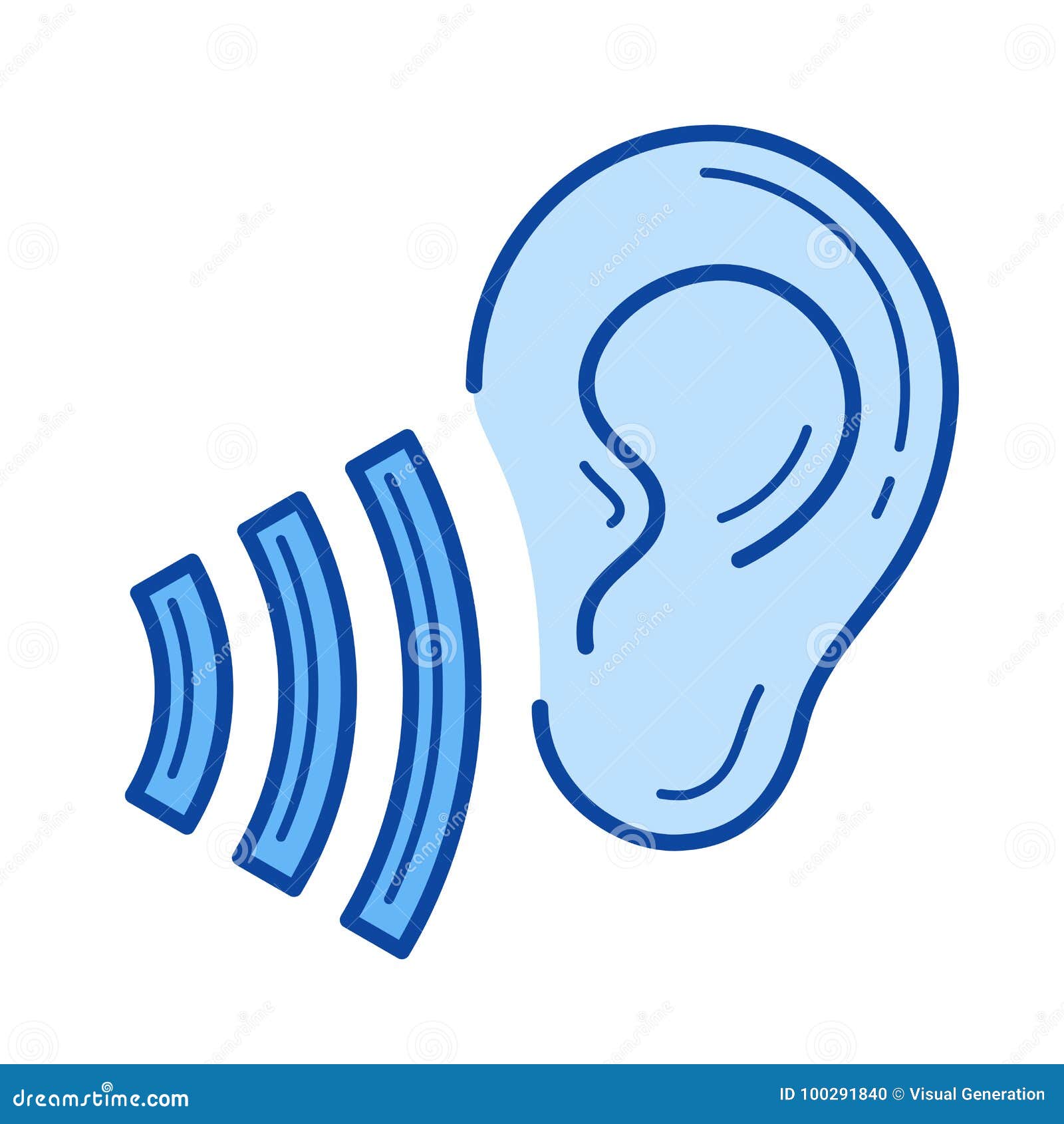 Listen symbol line icon. stock vector. Illustration of human - 100291840