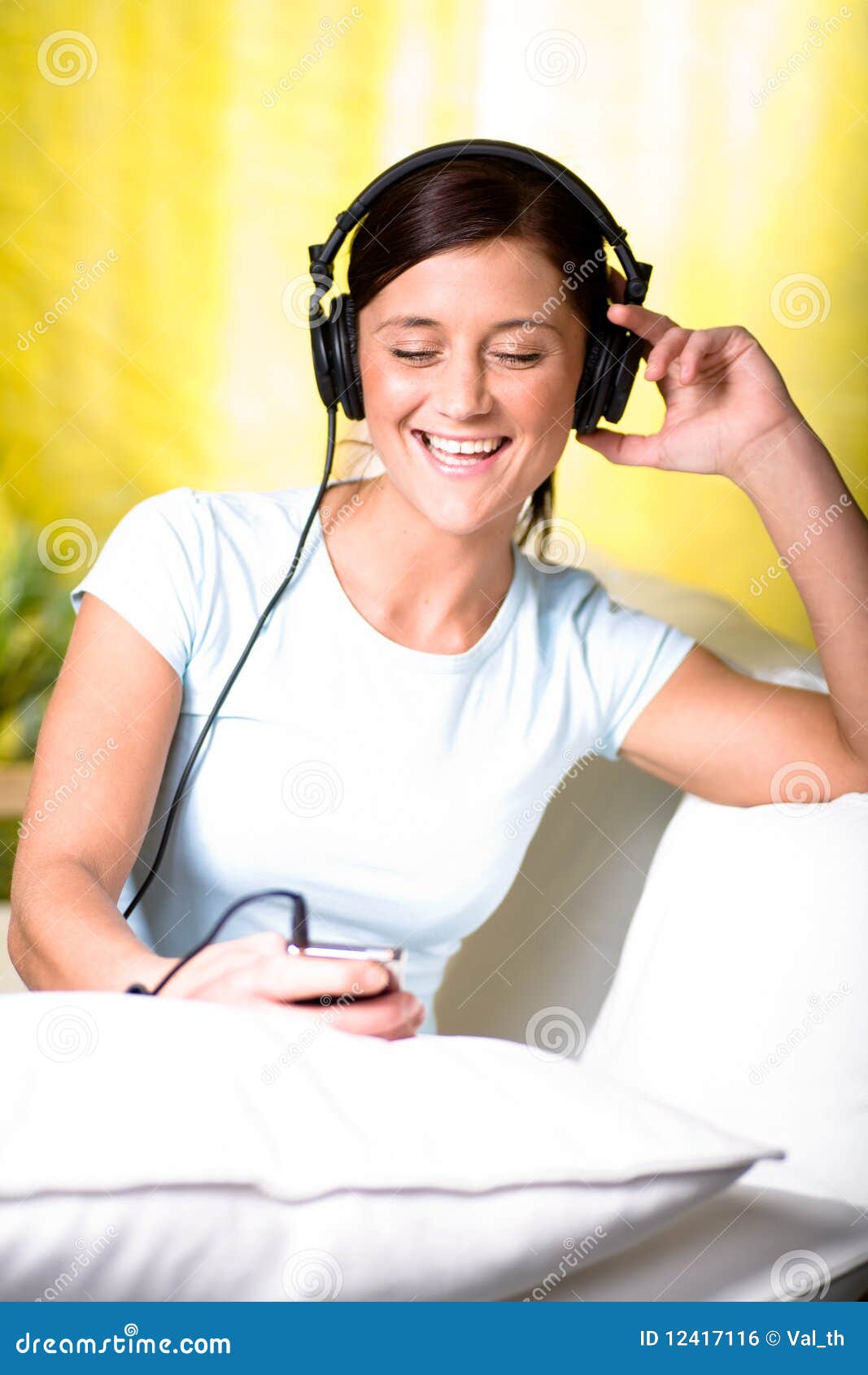 Listen to the music stock photo. Image of spare, modern - 12417116