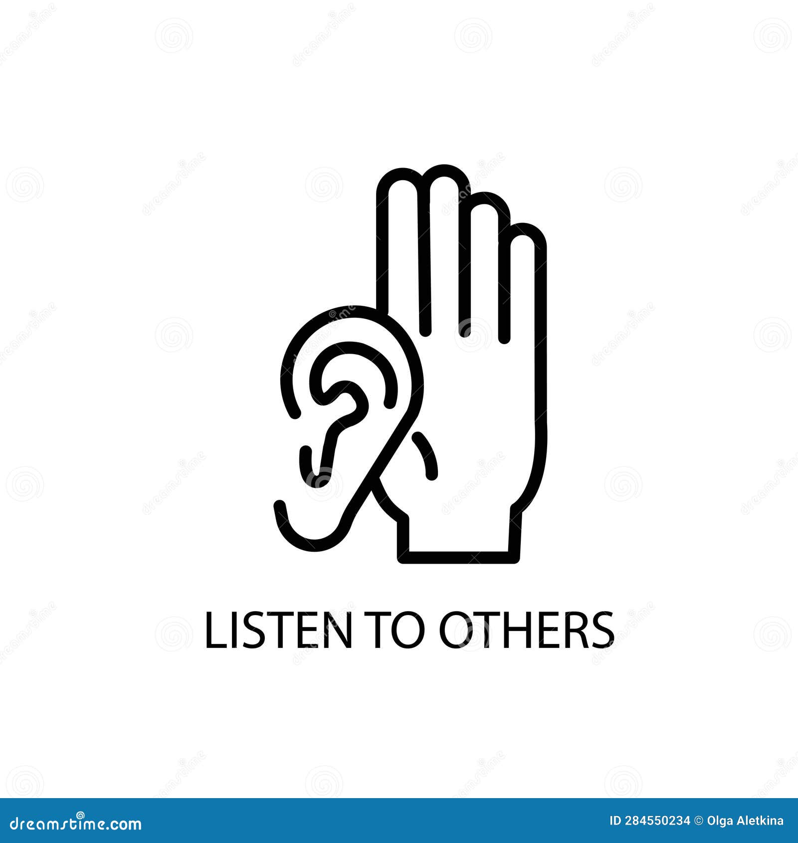 Listen To Others Thin Line Vector Icon Isolated on the White Background ...