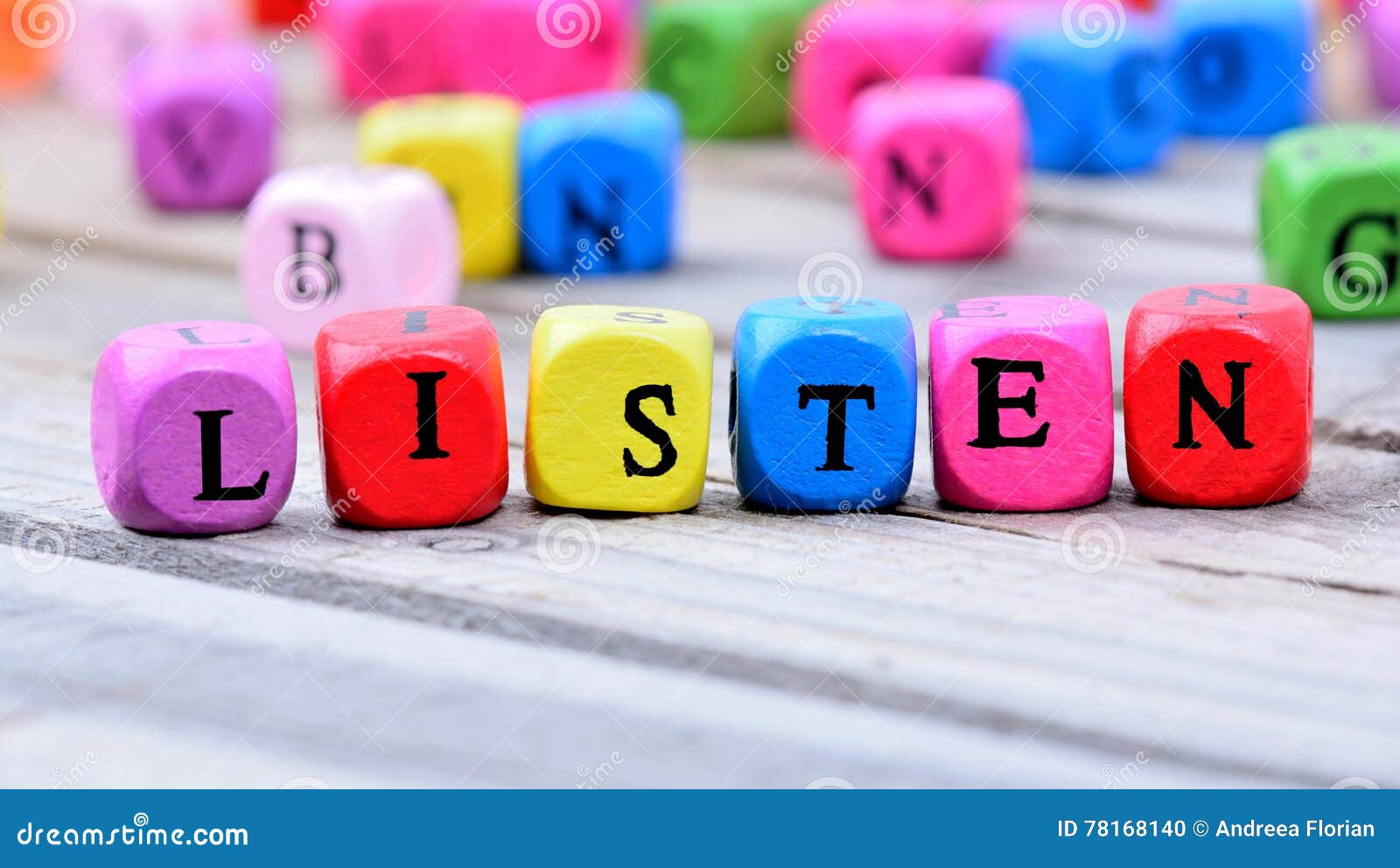 Listen word on table stock photo. Image of concentrate - 78168140