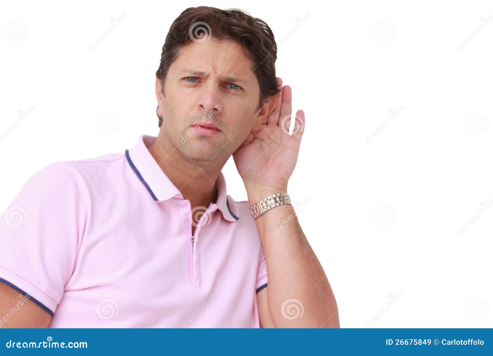 Listening Carefully - Deaf - Hearing Problems Stock Image - Image of ...