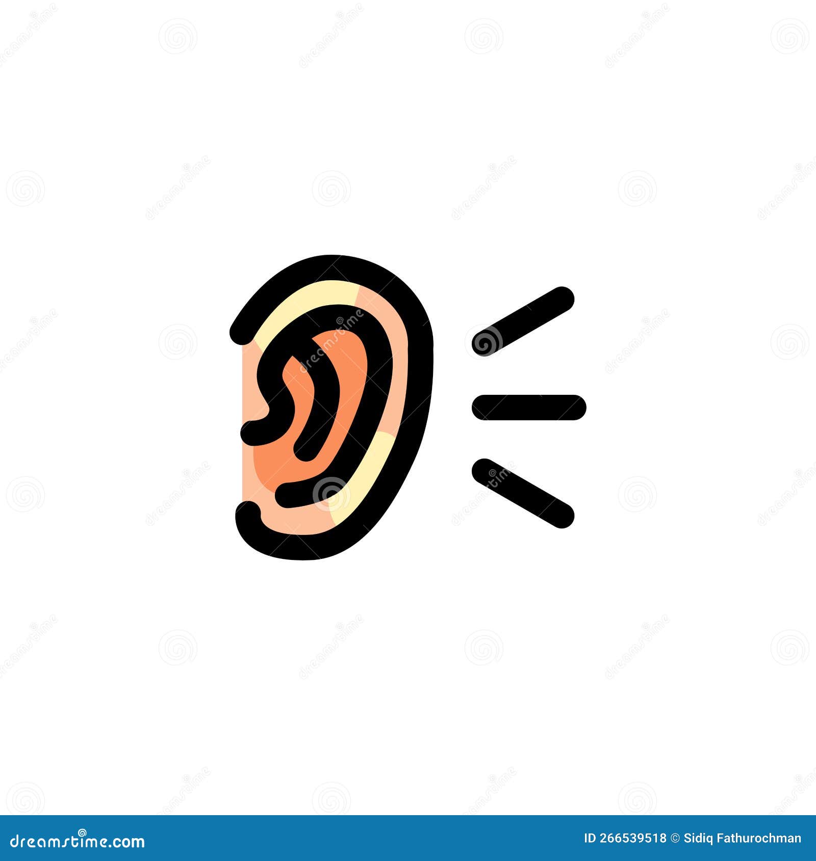 Listening Icon stock vector. Illustration of audio, health - 266539518