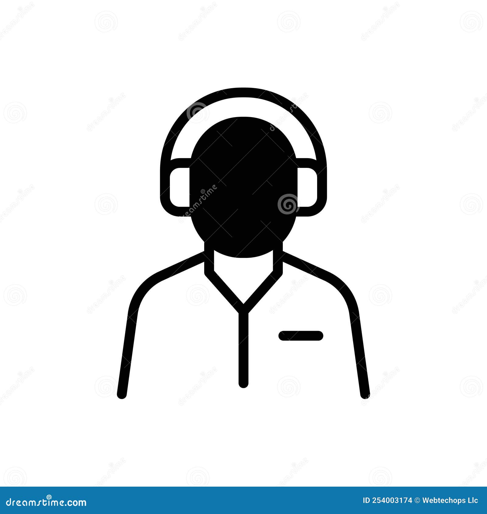 Black Solid Icon for Listening, Person and Communication Stock Vector ...