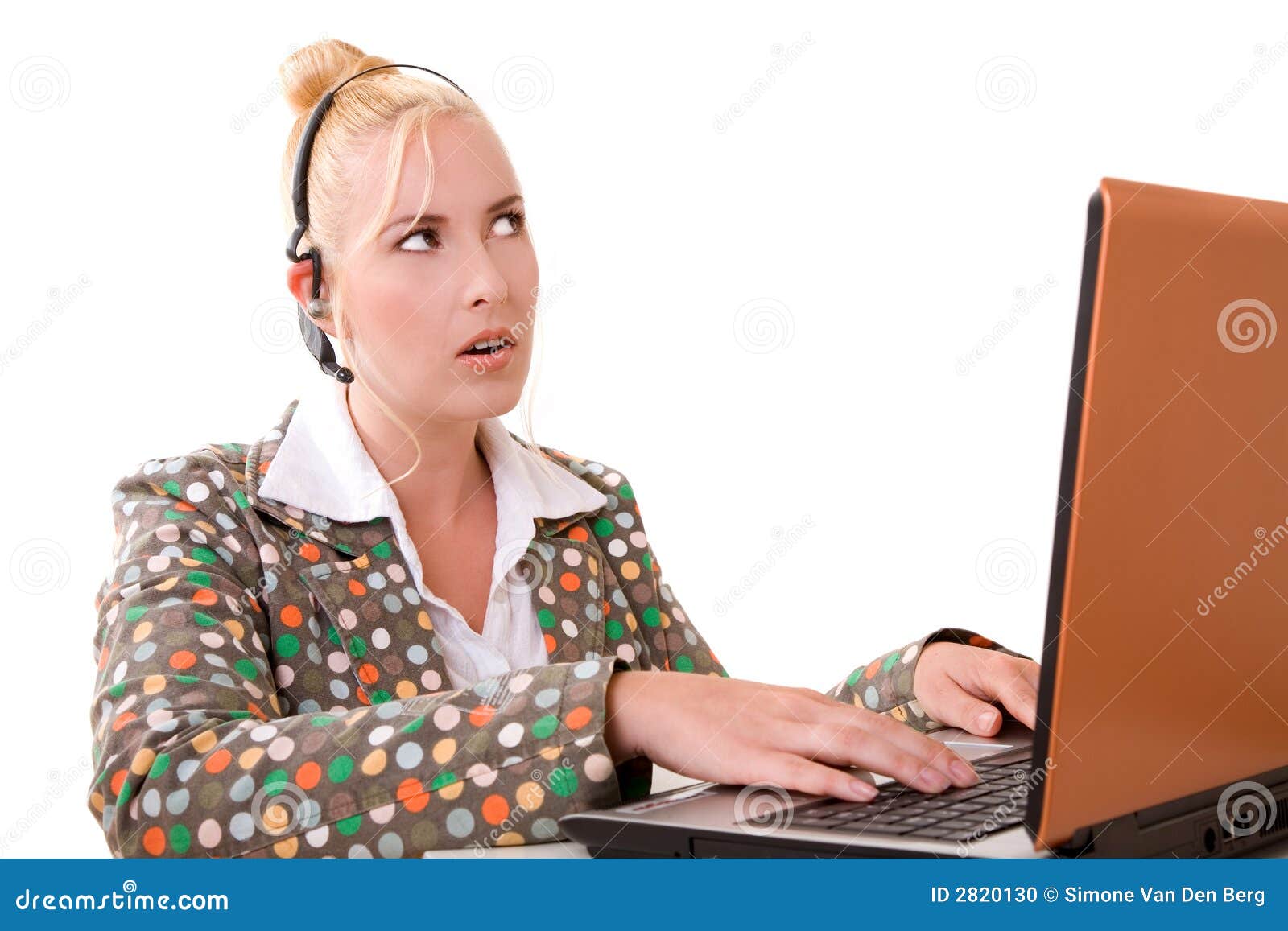 Listening intently stock photo. Image of call, computer - 2820130