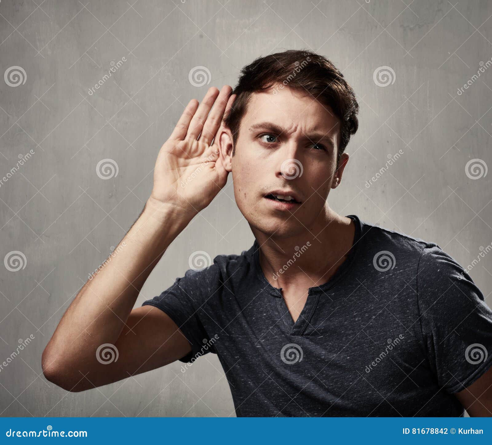 Listening man. stock photo. Image of expression, hearing - 81678842