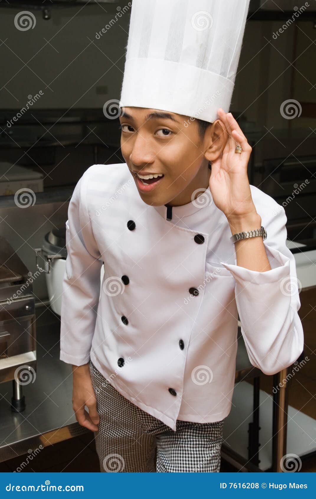 Listening oriental chef stock photo. Image of kitchen - 7616208