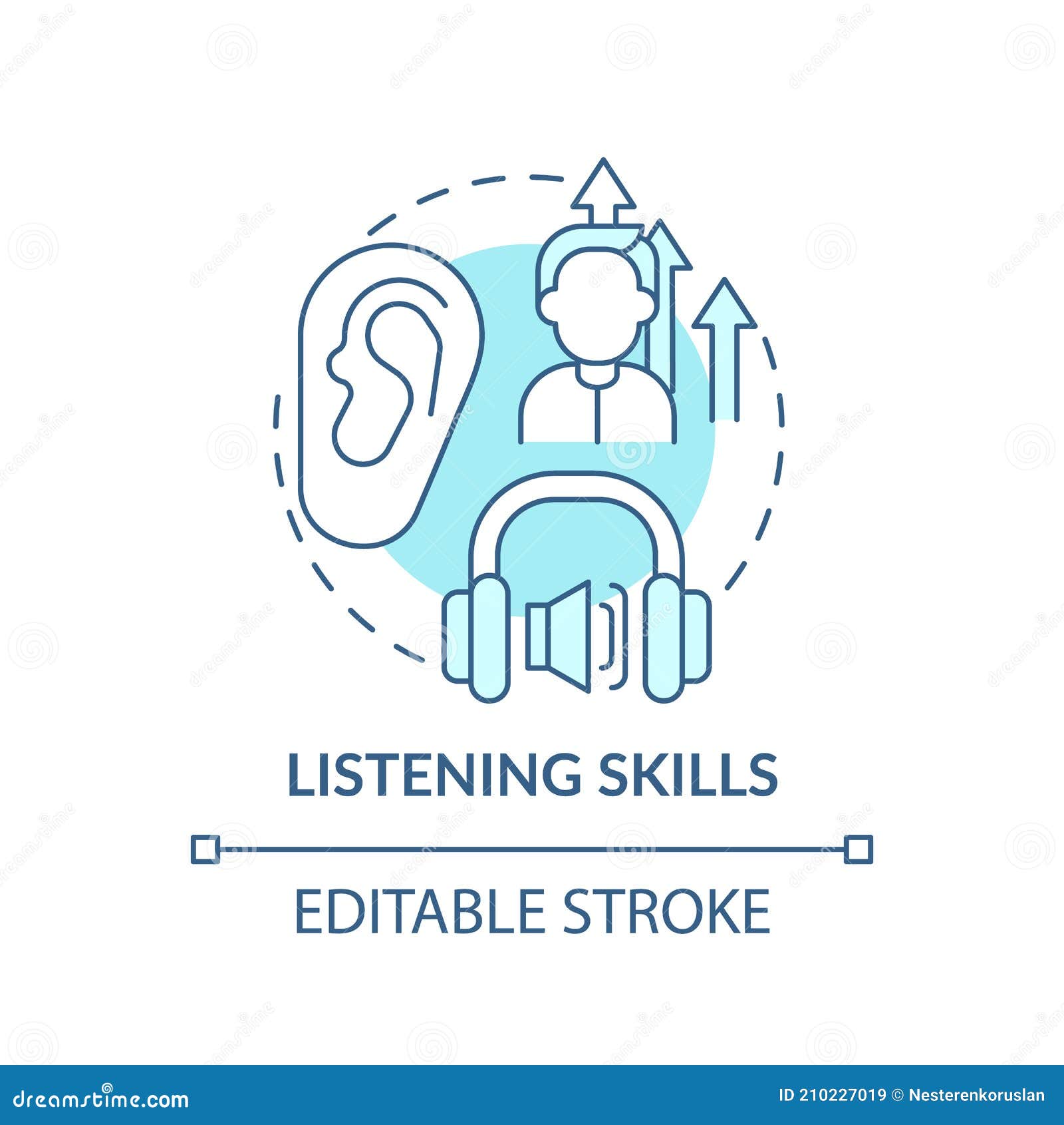 Listening Skills Concept Icon Stock Vector - Illustration of icon ...