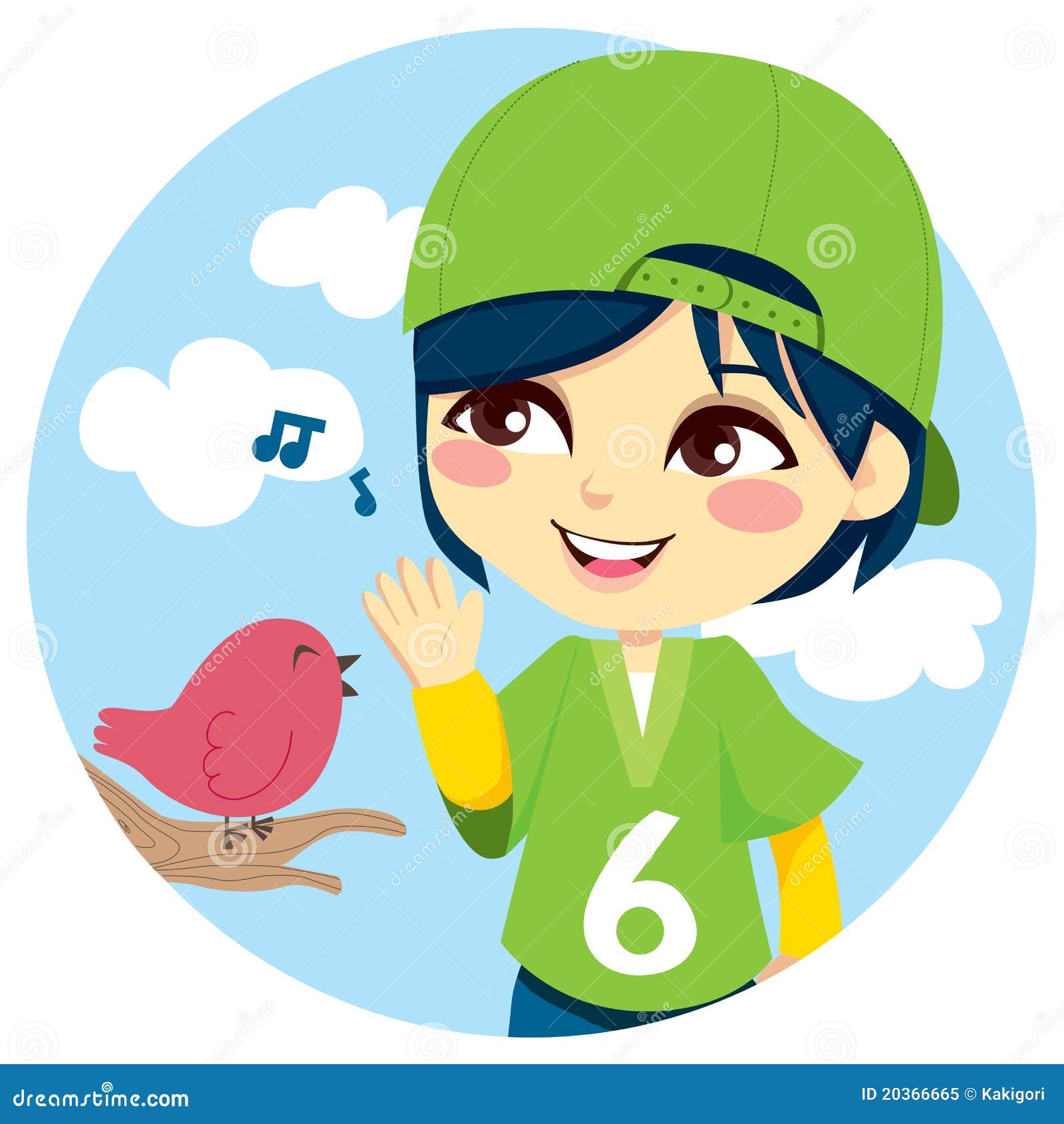Listening the Songbird stock vector. Illustration of friends - 20366665