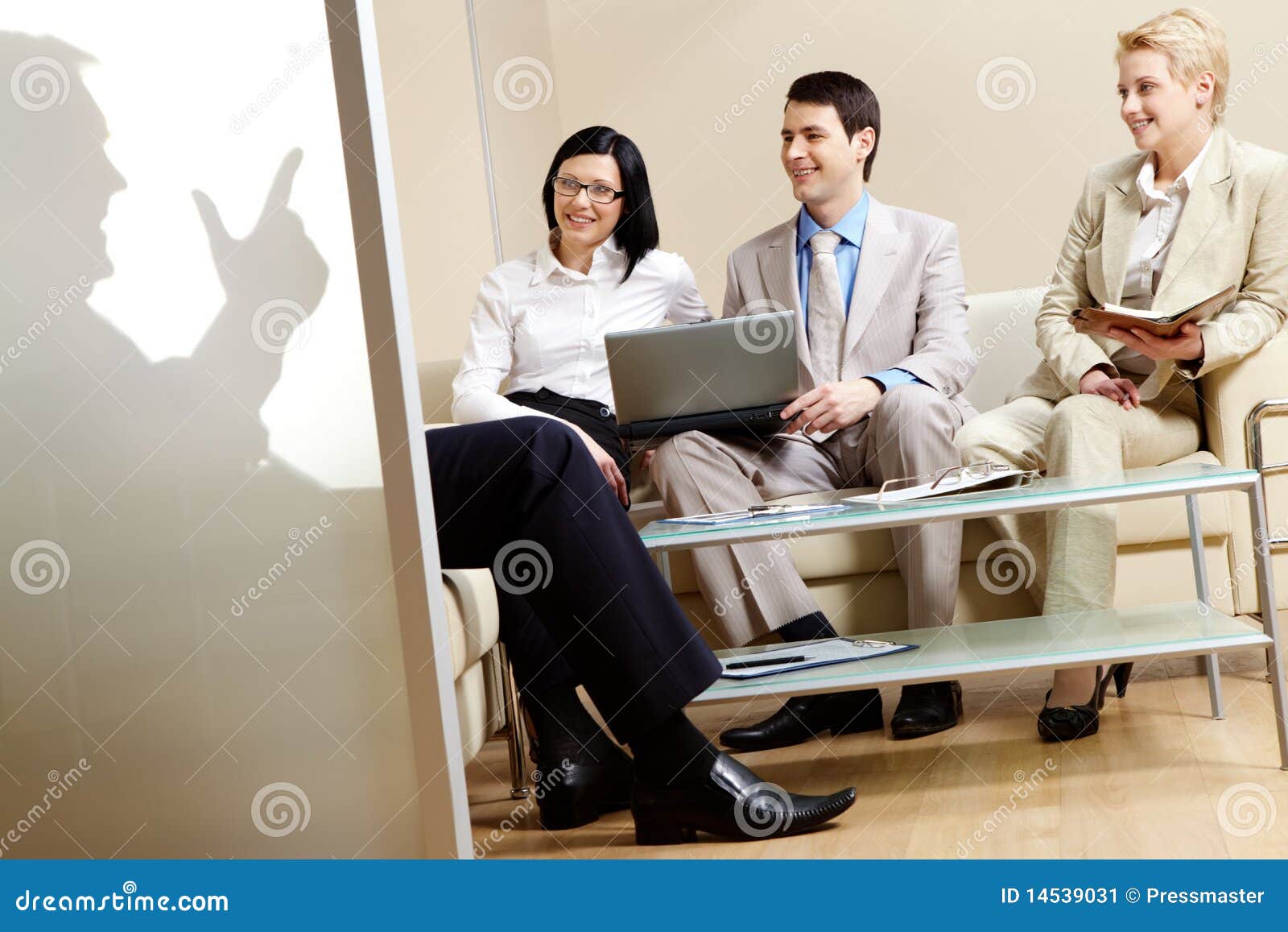 Listening to boss stock image. Image of male, happy, businessman - 14539031