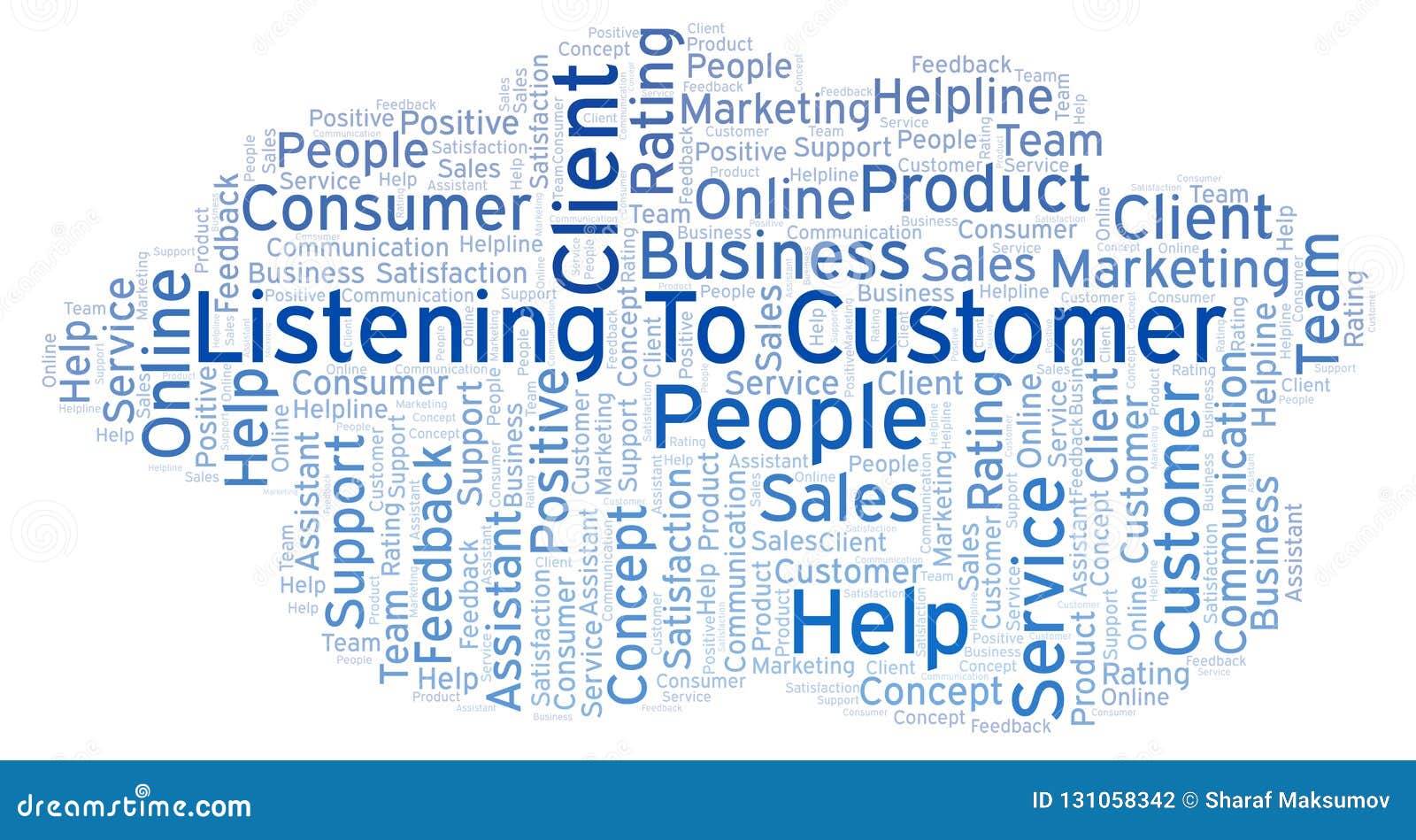 Listening To Customer Word Cloud. Stock Illustration - Illustration of ...
