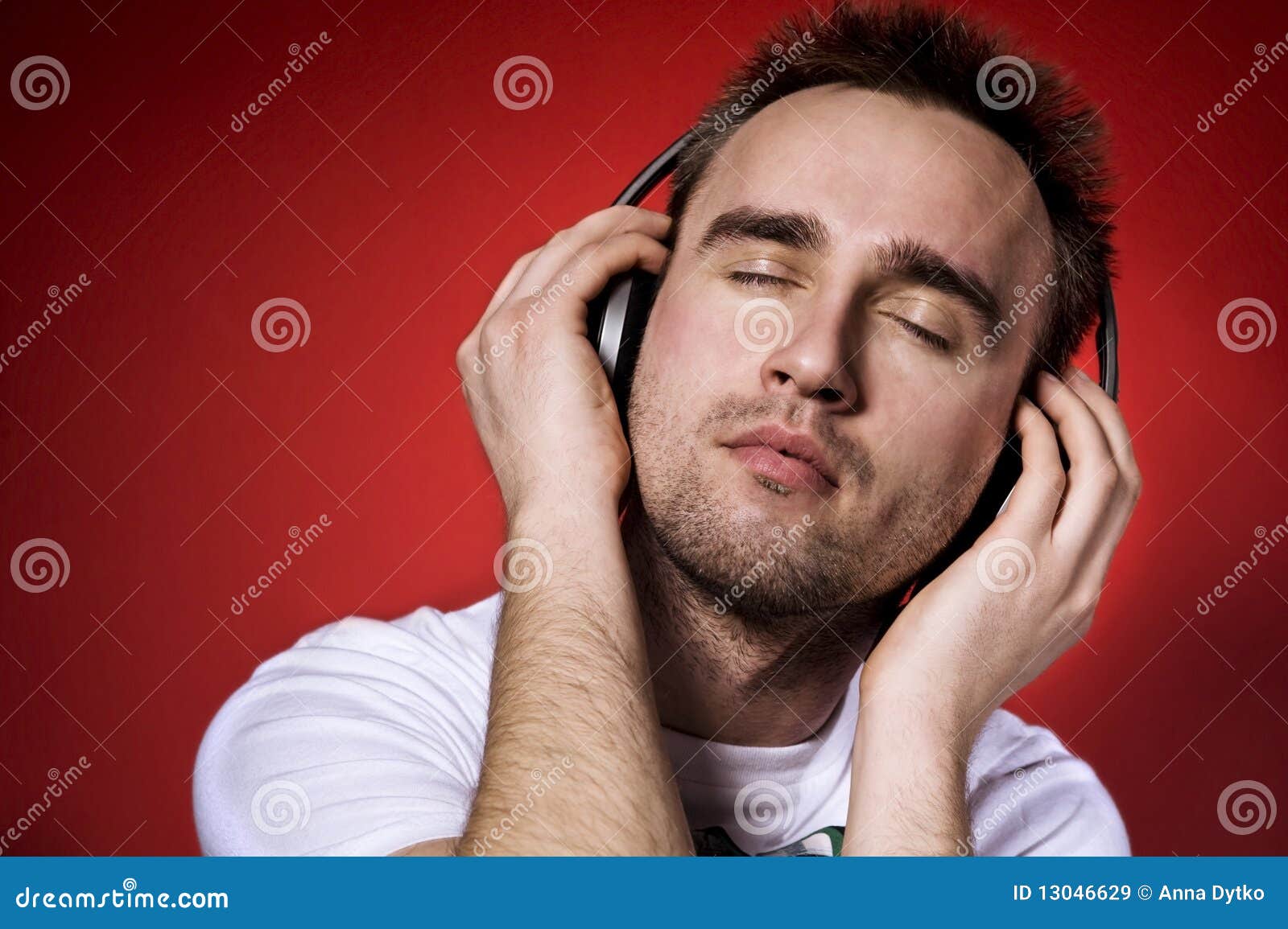 Listening to the music stock image. Image of listen, attractive - 13046629