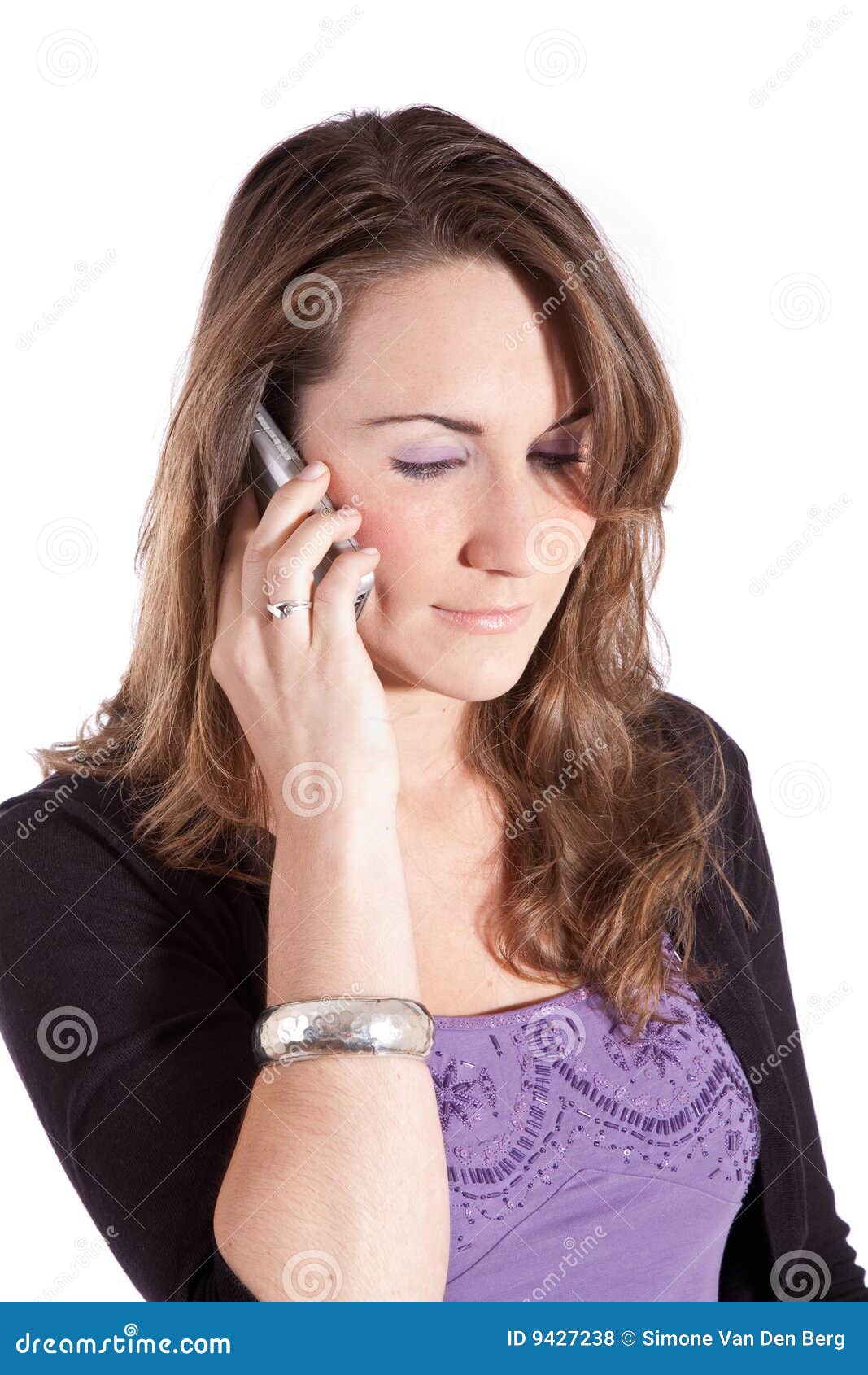 Listening to the phone stock photo. Image of hair, caucasian - 9427238