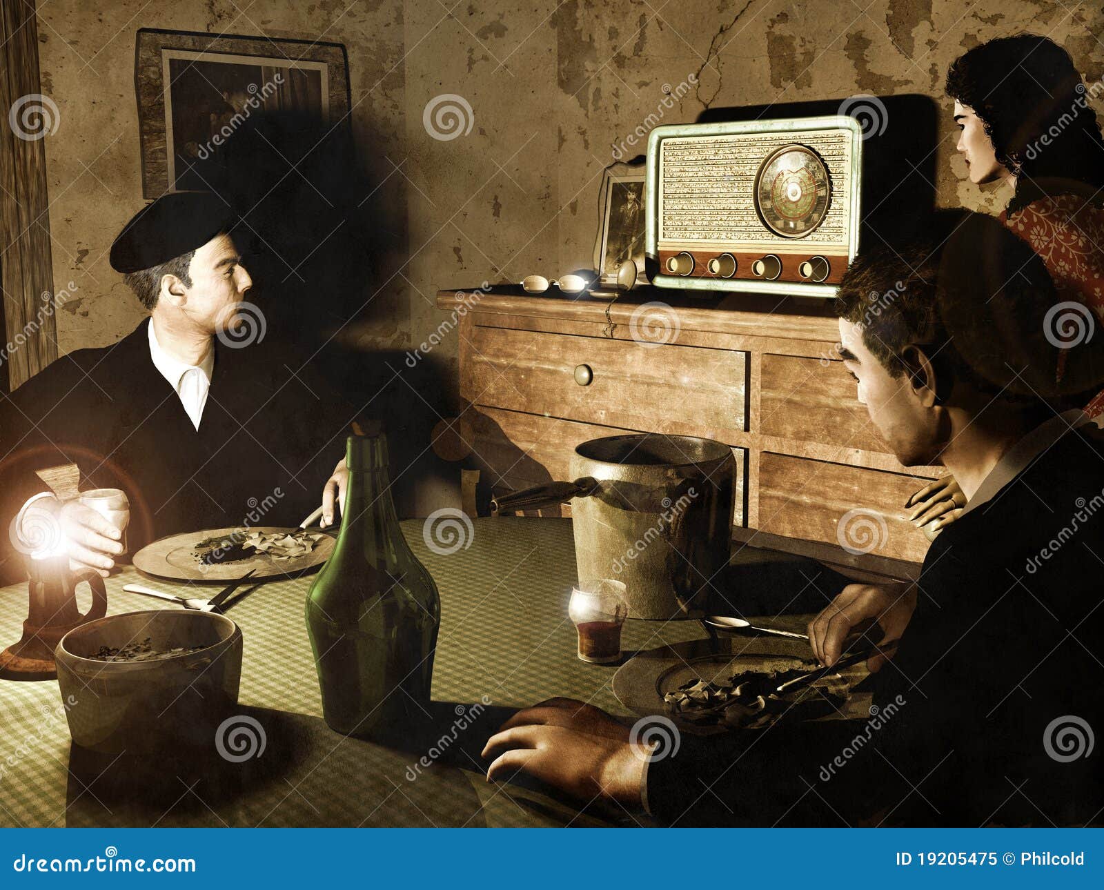 Listening To The Radio Royalty-Free Stock Photo | CartoonDealer.com ...