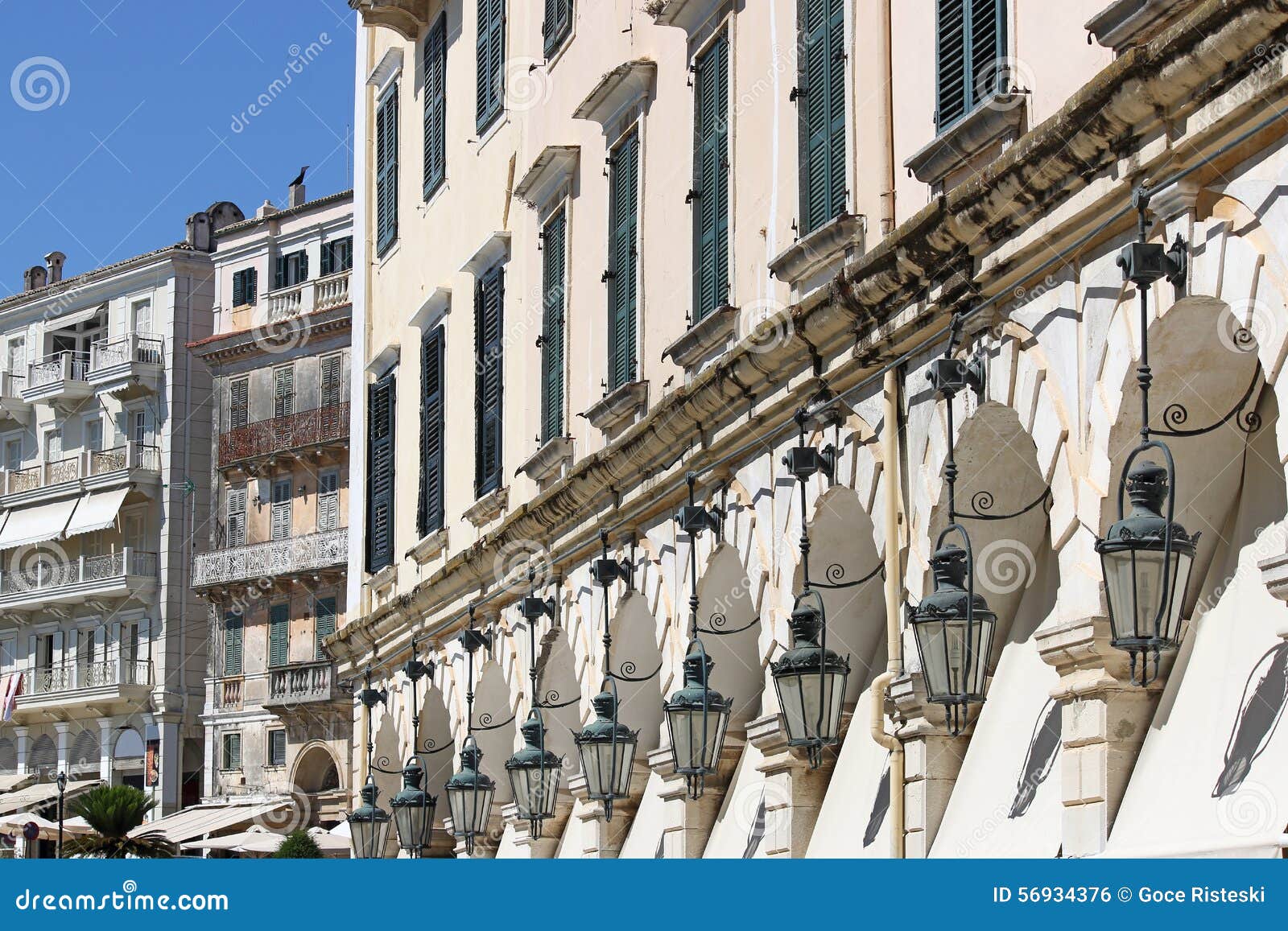 Liston square Corfu town stock photo. Image of center - 56934376