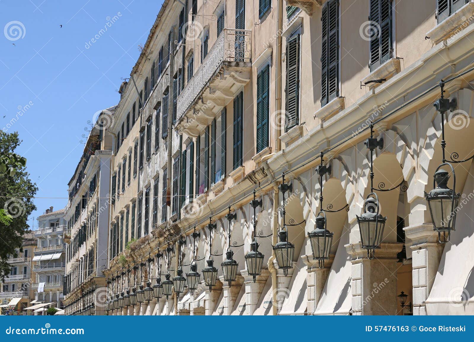 Liston Square Old Corfu Town Stock Image - Image of kerkira, summer ...