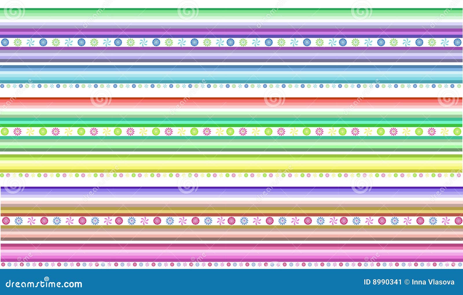 Listras Coloridas Com Flores Ilustração Stock - Ilustração de partido ...