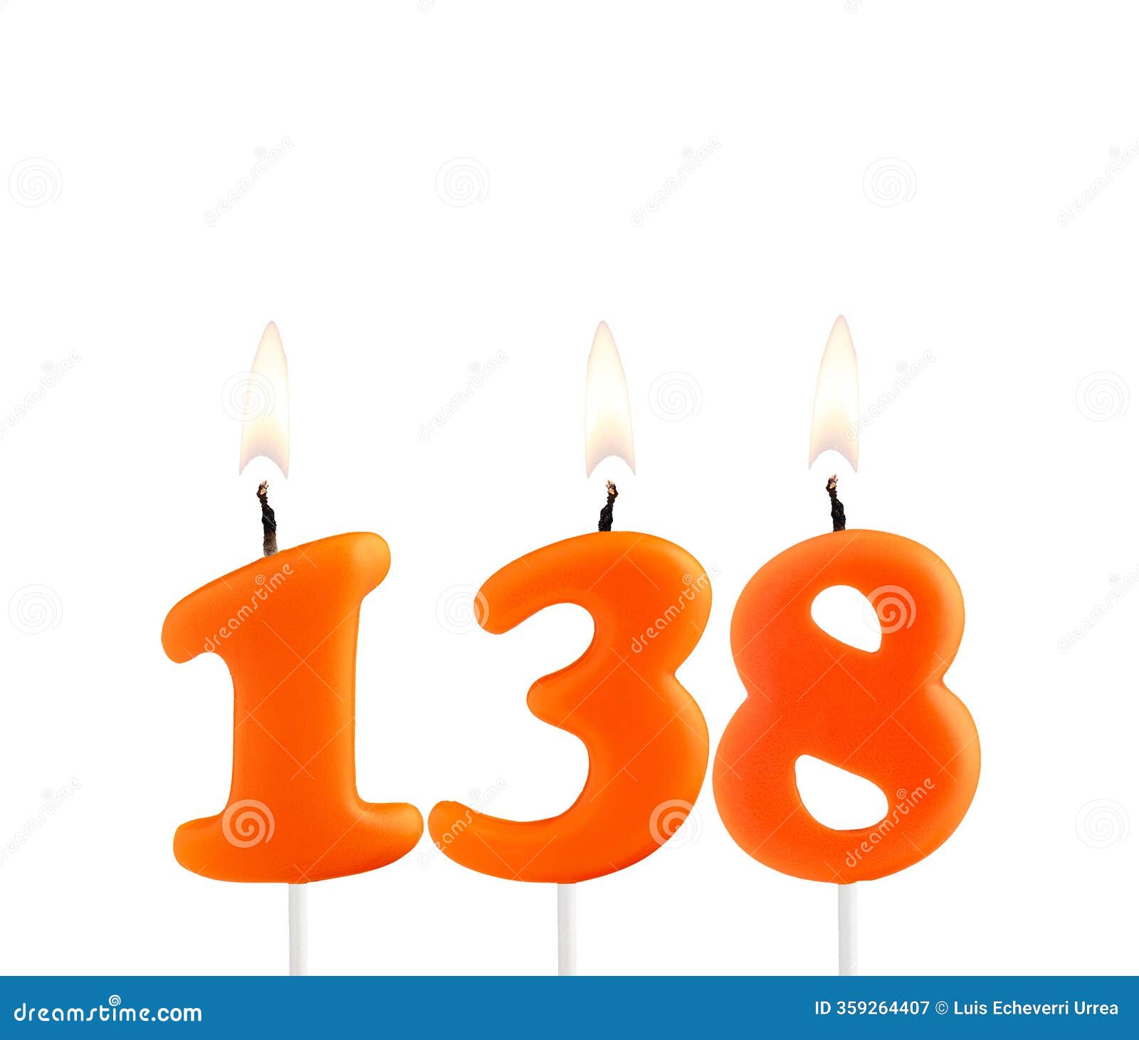 Lit Birthday Candle - Candle Number 138 on White Background Stock ...