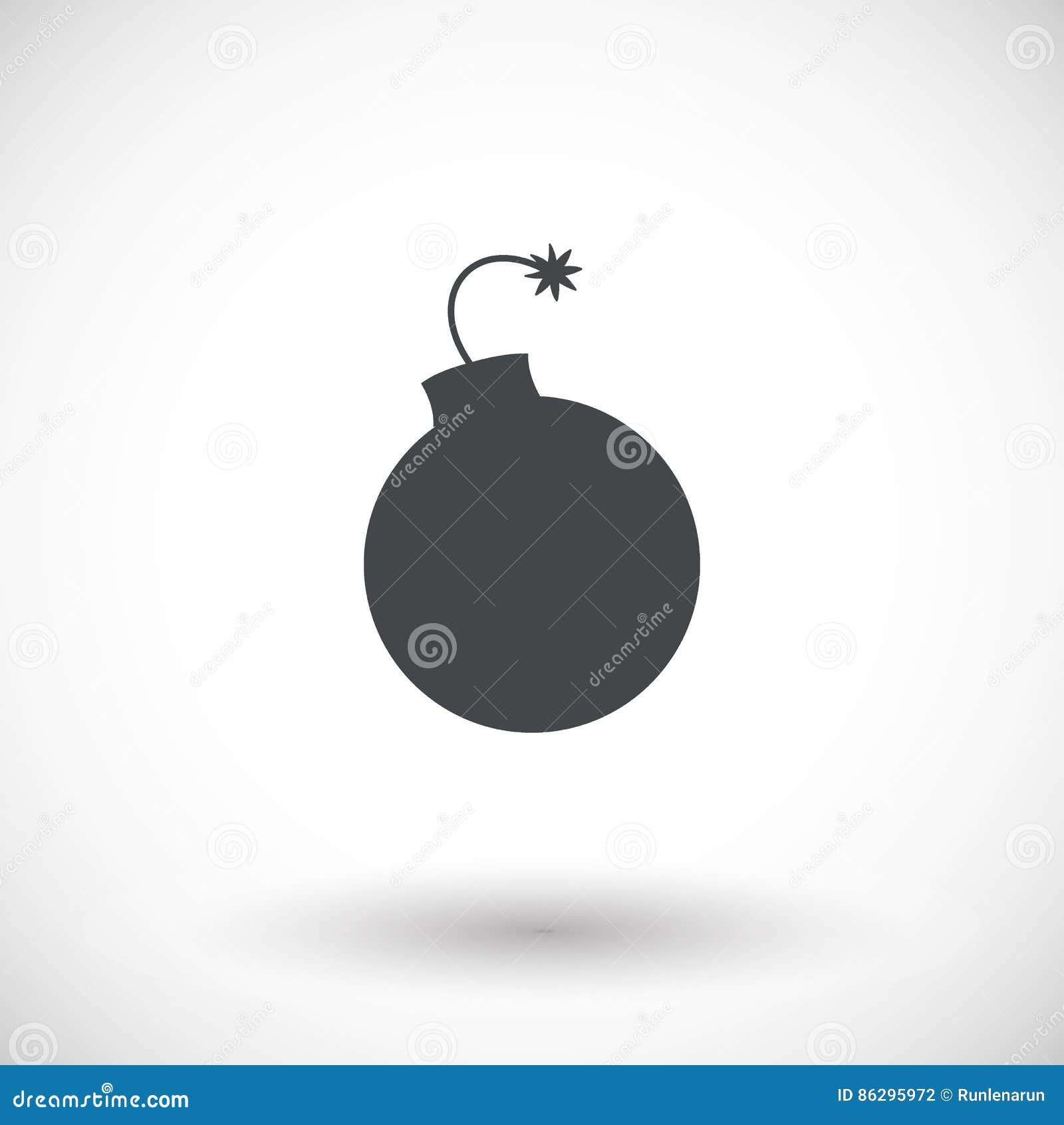 Lit bomb flat icon stock illustration. Illustration of attack - 86295972