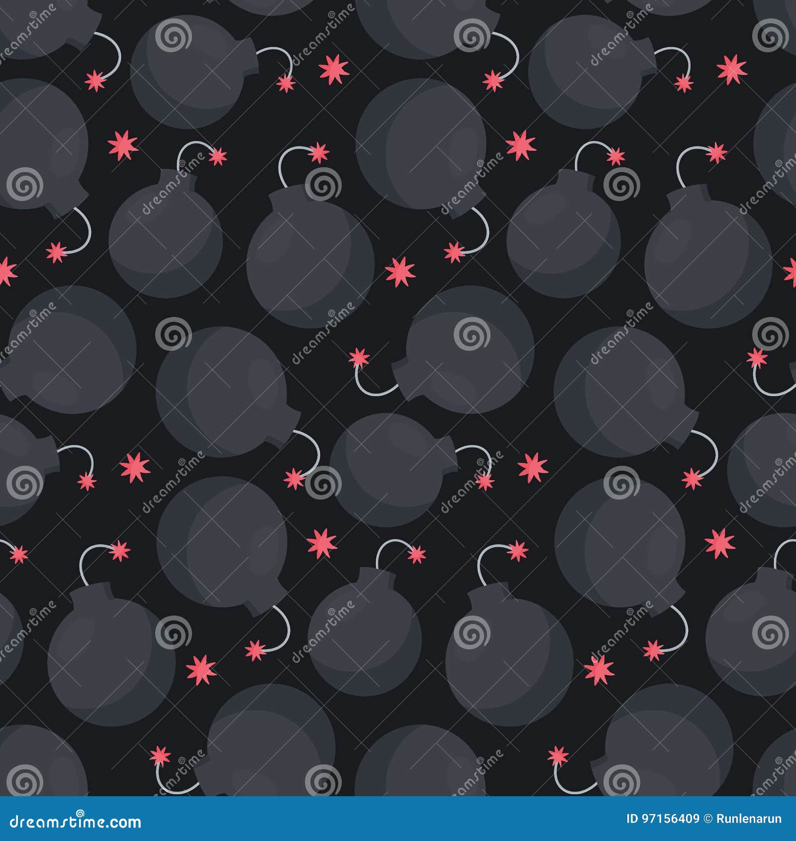 Air Bomb Seamless Pattern. Fighting Rocket Background. Military Vector ...