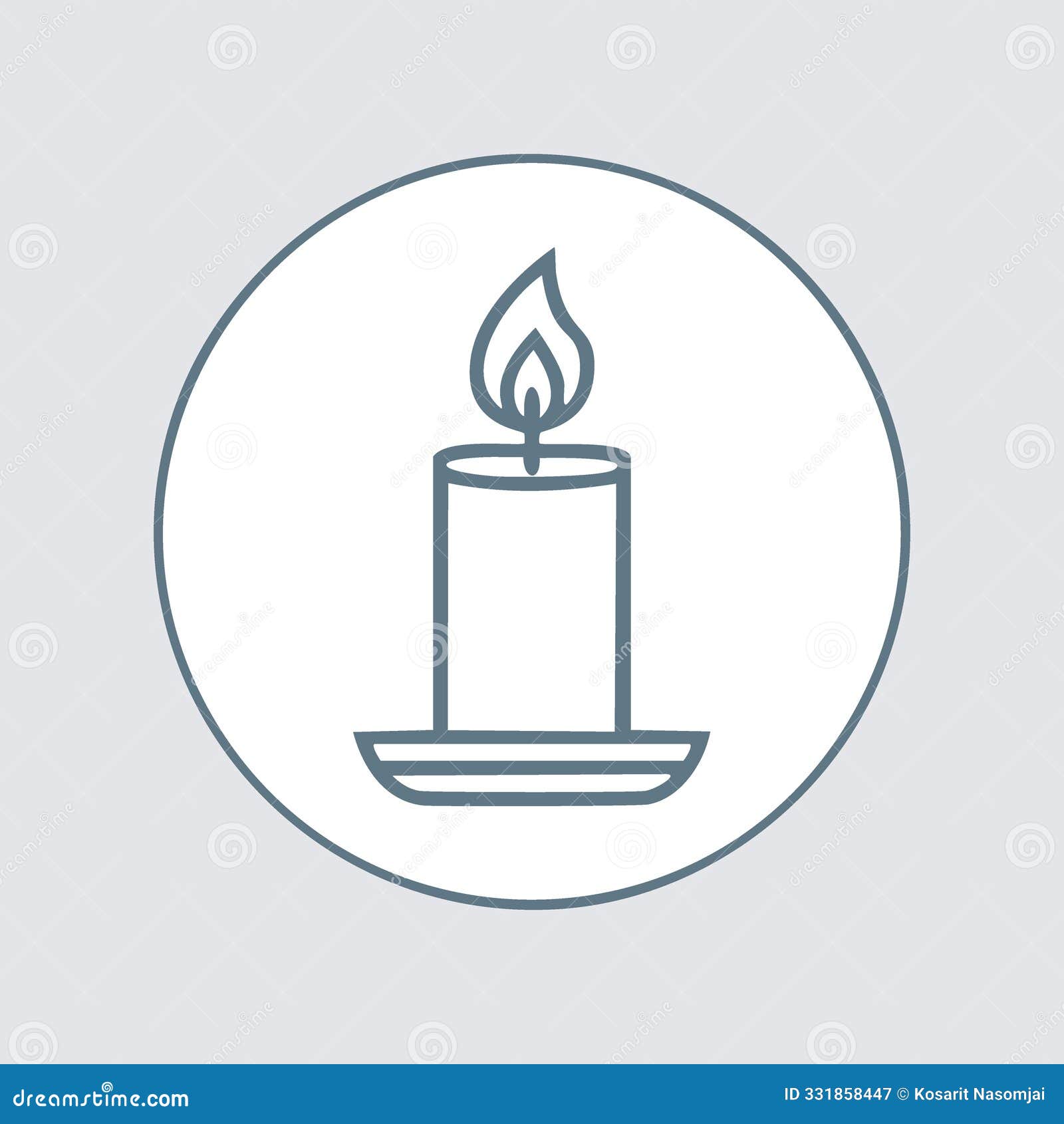 Lit Candle Icon Illustration. Simple Line Art Illustration of a Lit ...