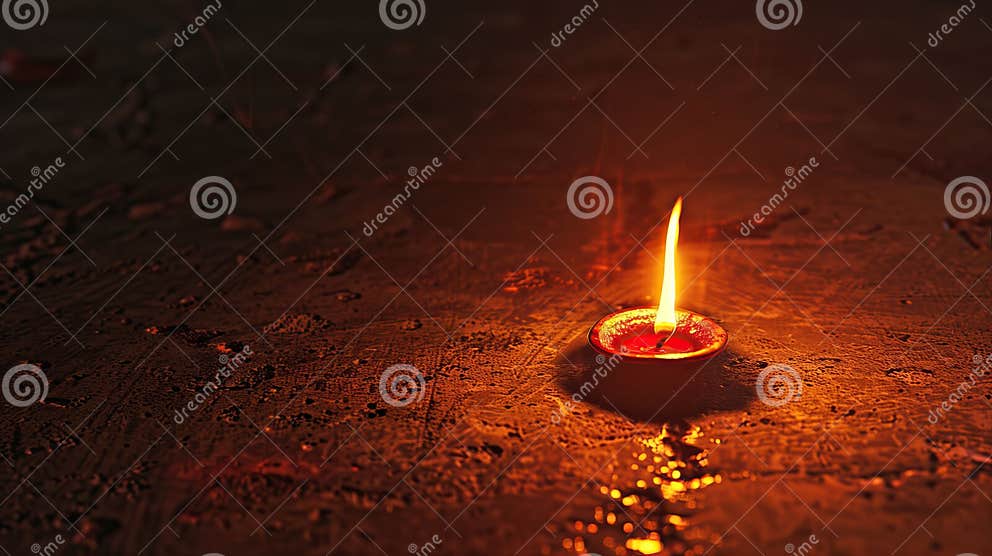 A Lit Candle on a Textured Surface in a Dark Setting, Stock ...