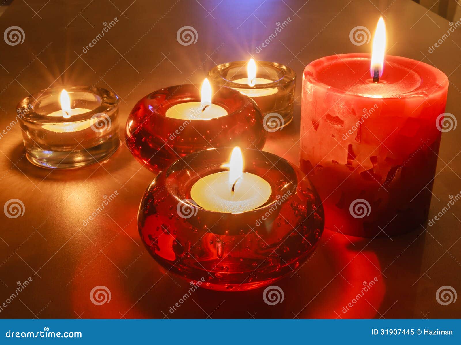 Lit Candles stock image. Image of calming, assortment - 31907445