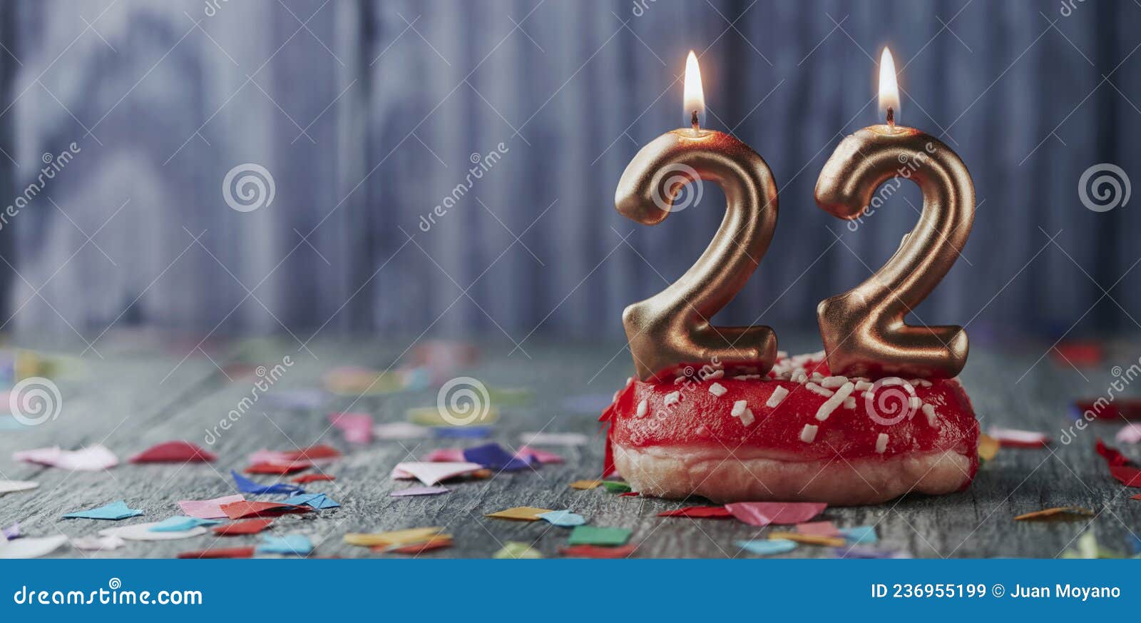 Lit Candles Forming Number 22 Web Banner Stock Image Image Of Light