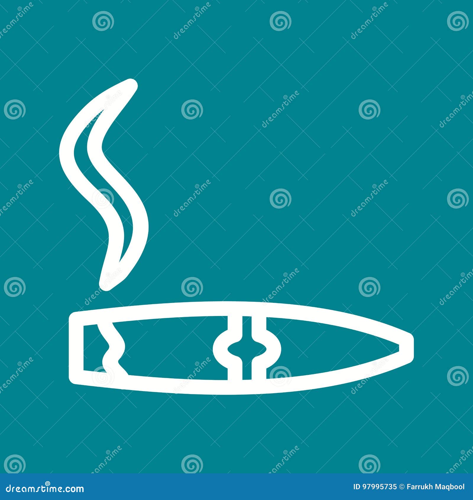 Lit Cigar stock vector. Illustration of vector, lifestyle - 97995735