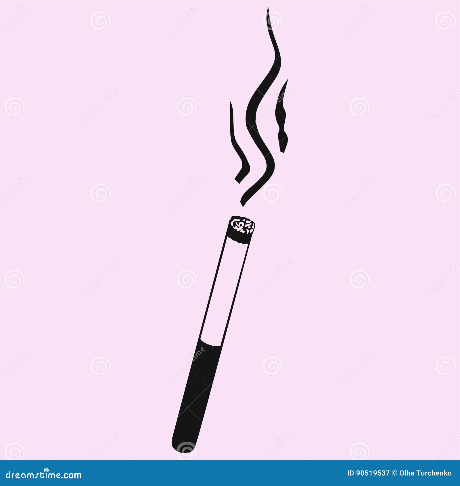 Lit cigarette stock vector. Illustration of narcotic - 90519537