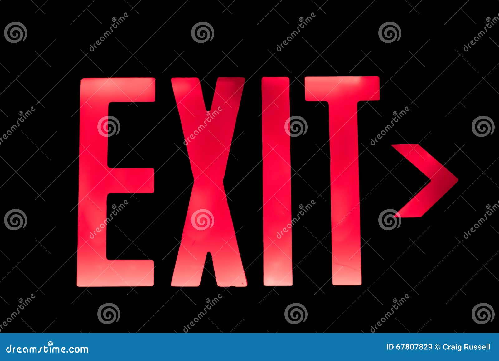 Lit Exit Sign stock image. Image of background, bright - 67807829