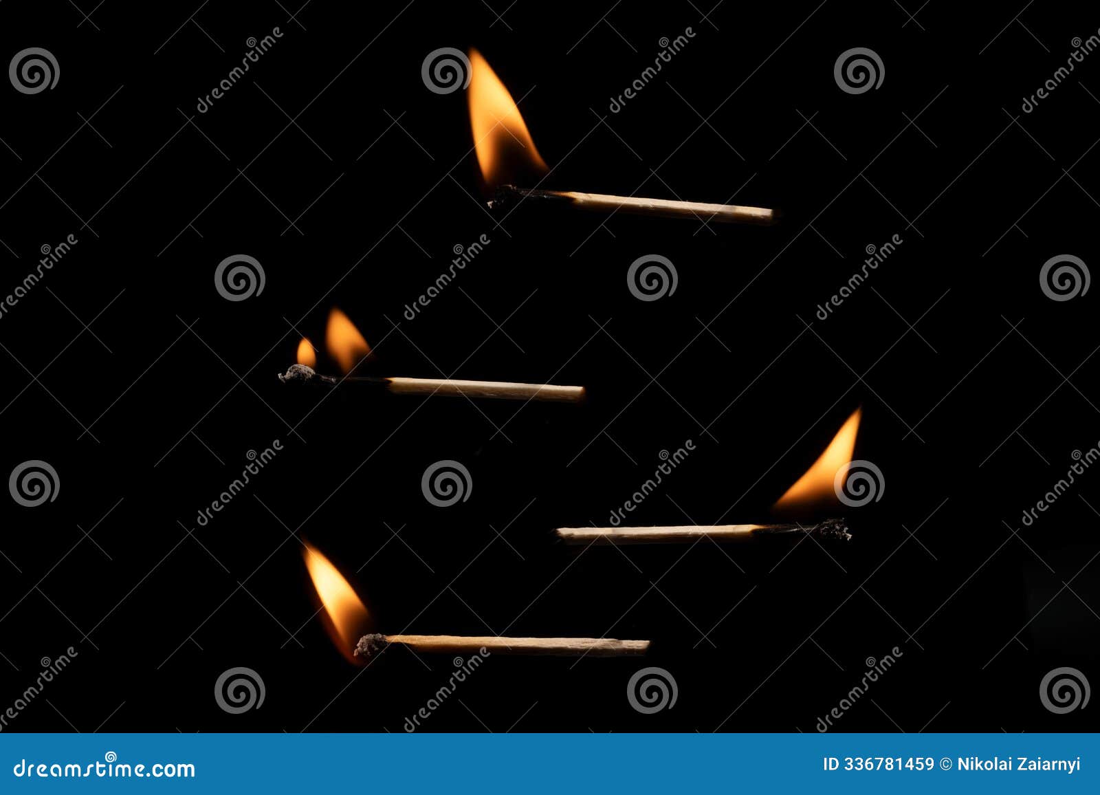 Lit Falling Match on a Black Background Stock Image - Image of ...