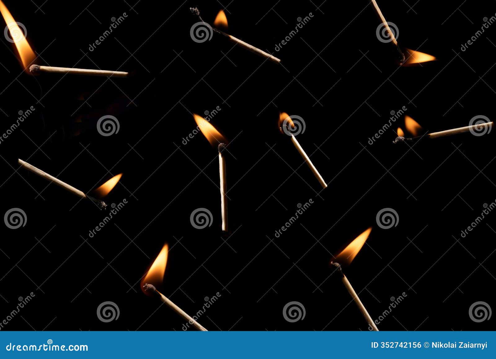 Lit and Falling Match on a Black Background Stock Photo - Image of ...