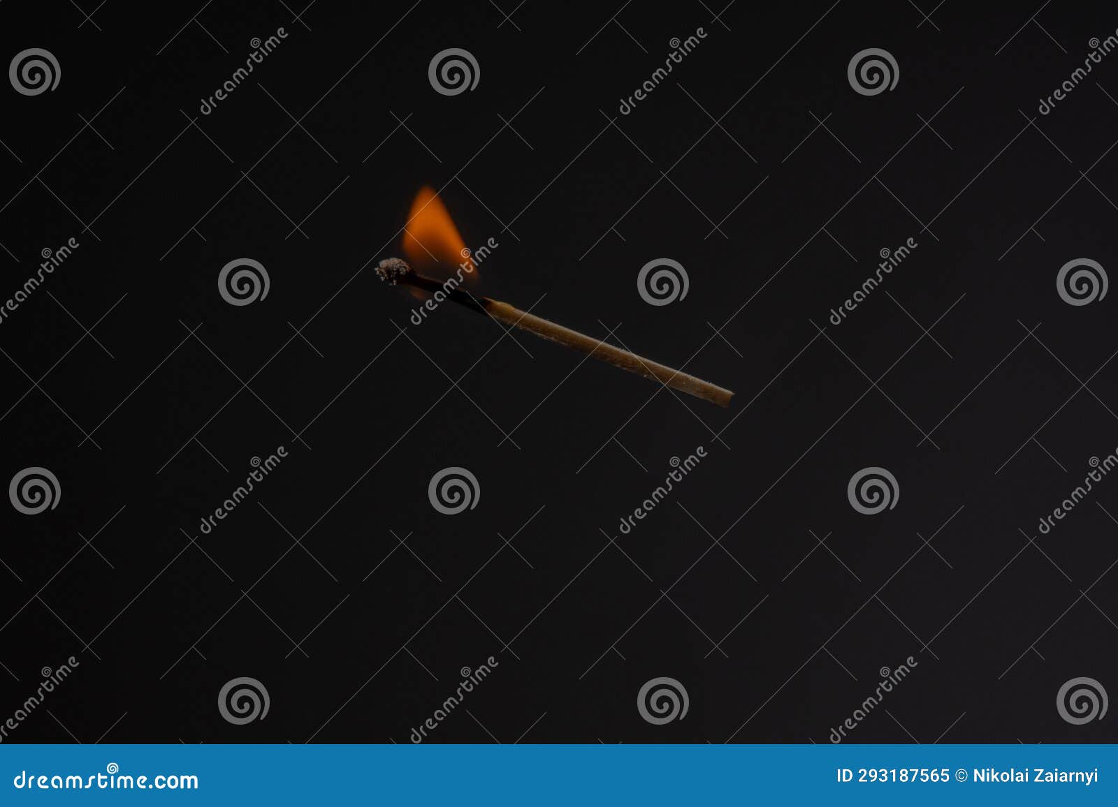 Lit Falling Match on a Black Background Stock Image - Image of single ...