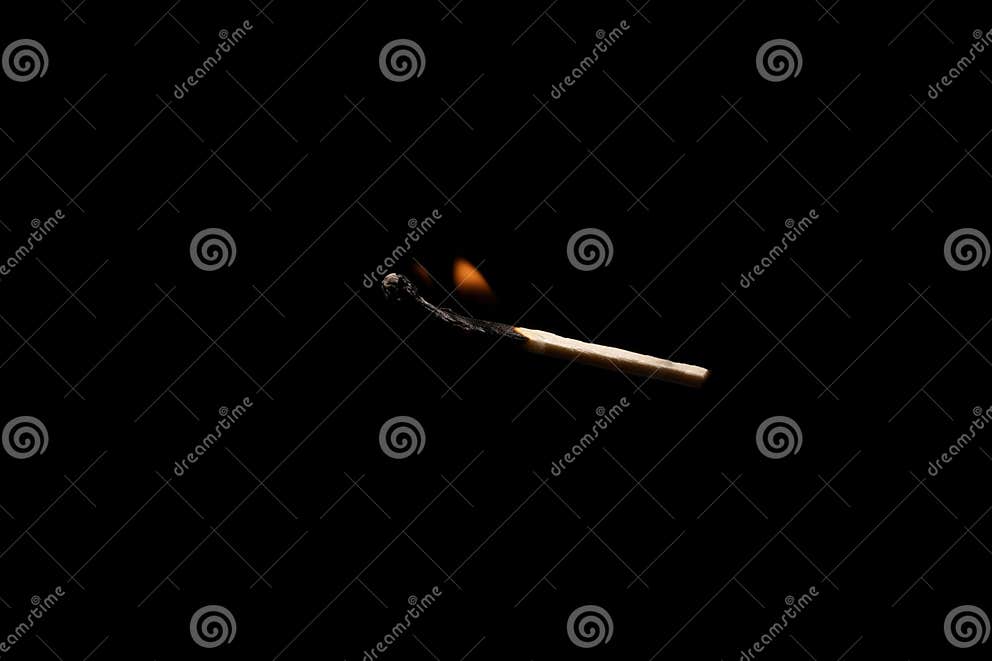 Lit Falling Match on a Black Background Stock Image - Image of energy ...