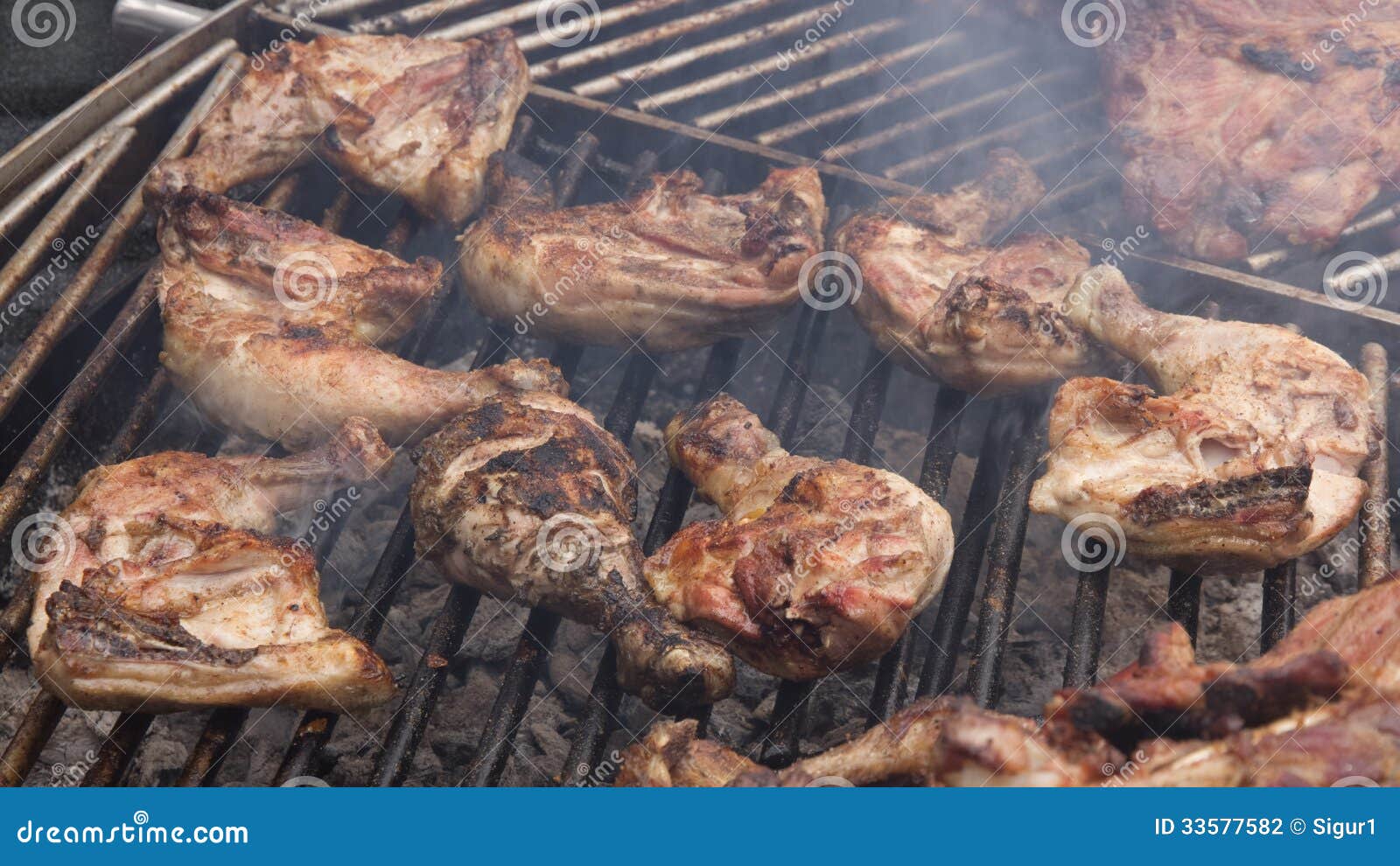 Lit Grill Meat stock photo. Image of foodstuffs, meat - 33577582