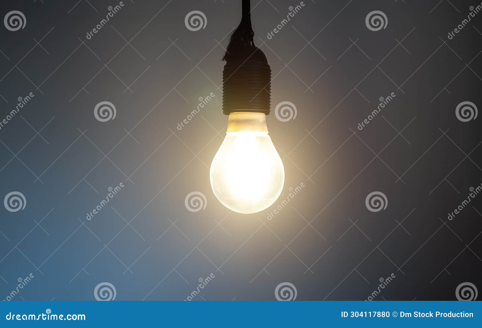 Lit Incandescent Light Bulb Stock Photo - Image of invention, retro ...